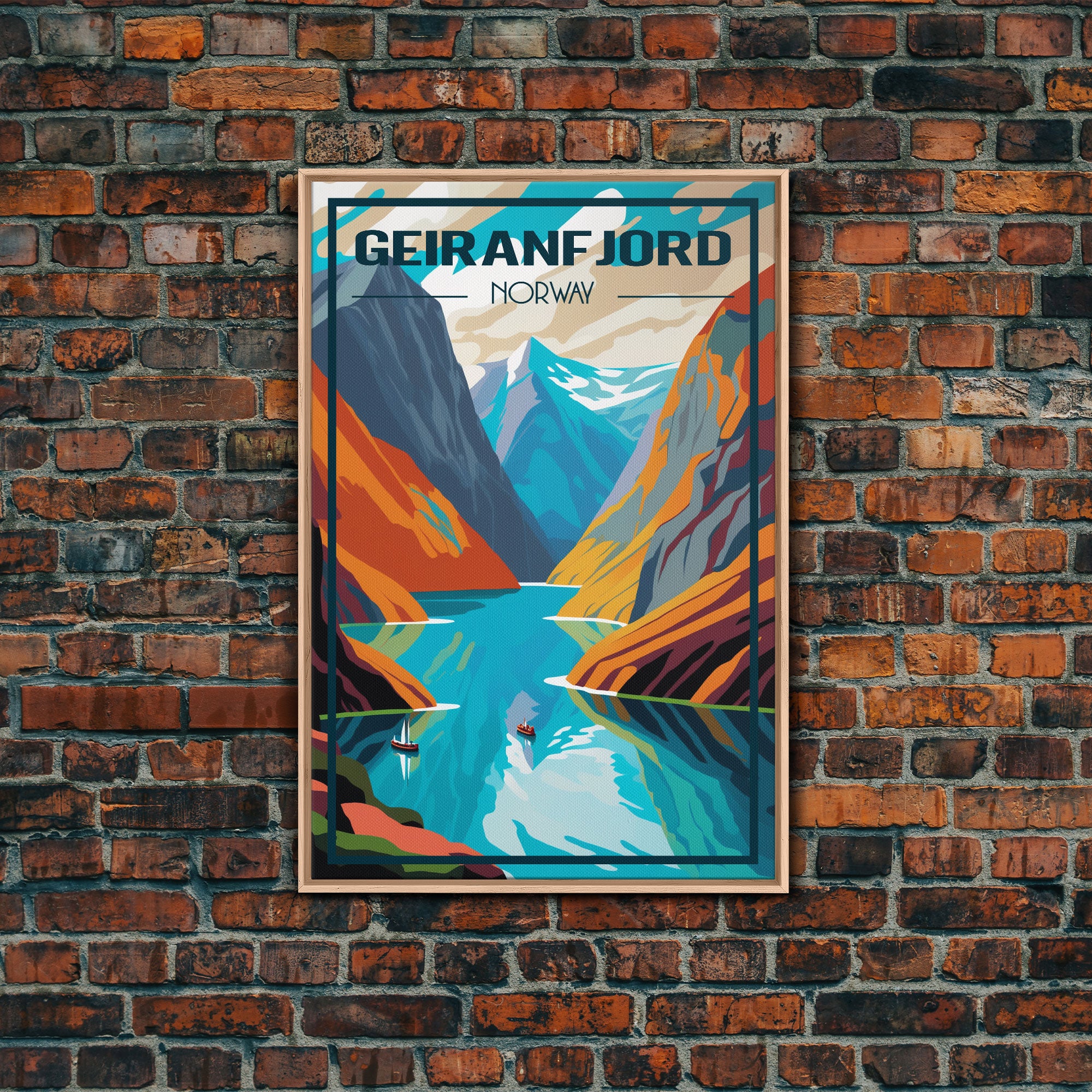 Geirangerfjord Wall Art, Norway Travel Poster, Europe Wall Poster, Tra ...
