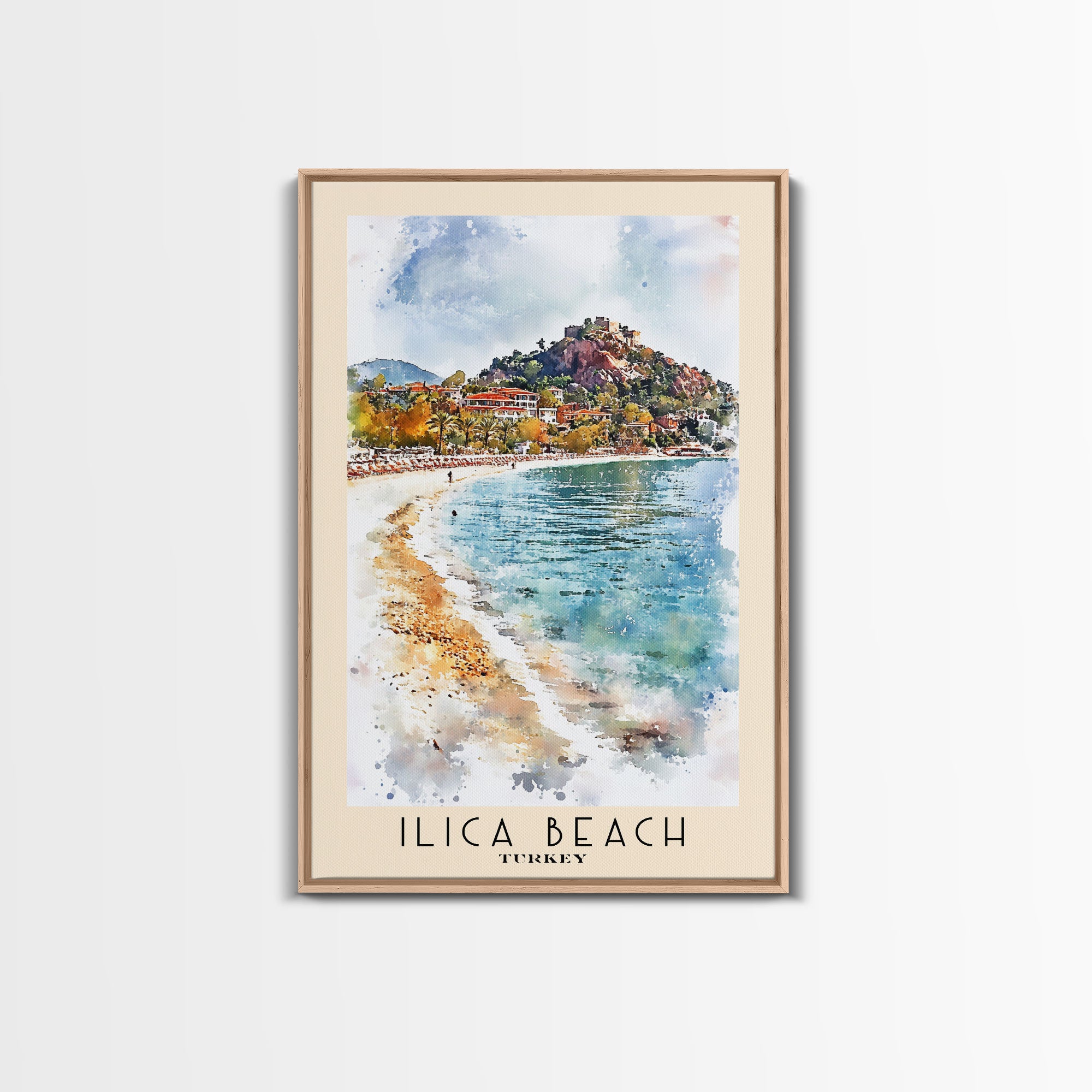 Ilıca Beach, Turkey Watercolor Beach Print, Vacation Gift, Turkey Wall – NuevArt