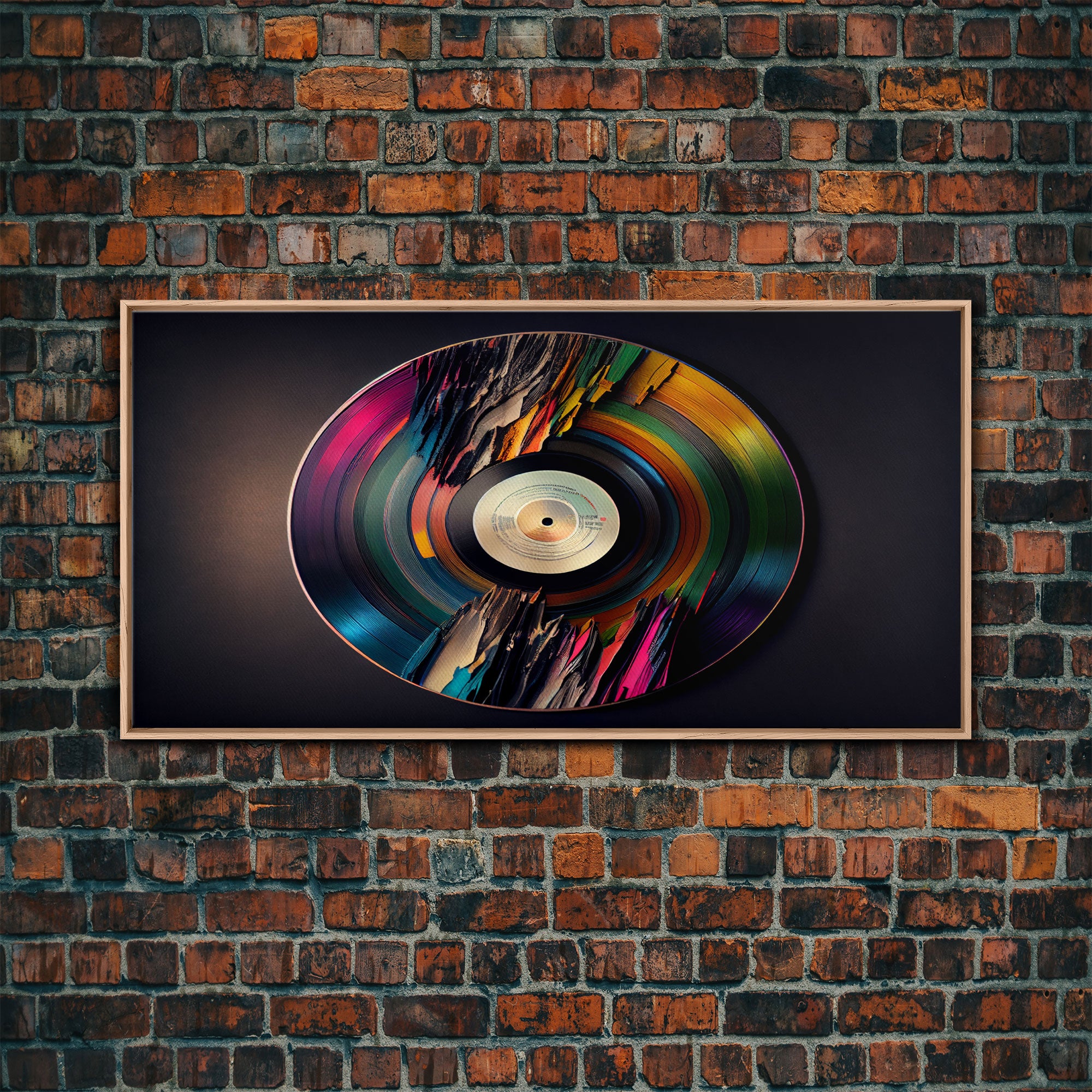 Synthwave vinyl record art, canvas print, framed wall art, interior de ...