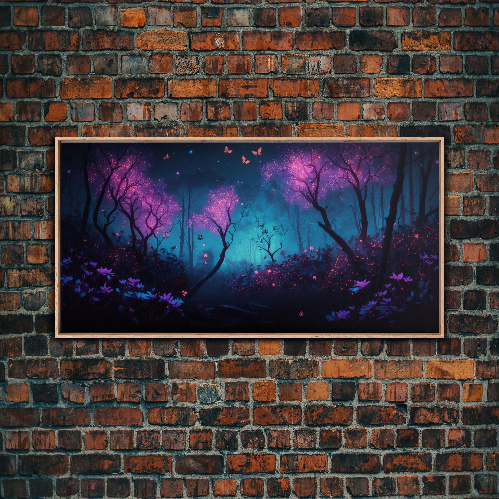 Beautiful forest canvas print Fantasy forest wall art Forest Painting ...
