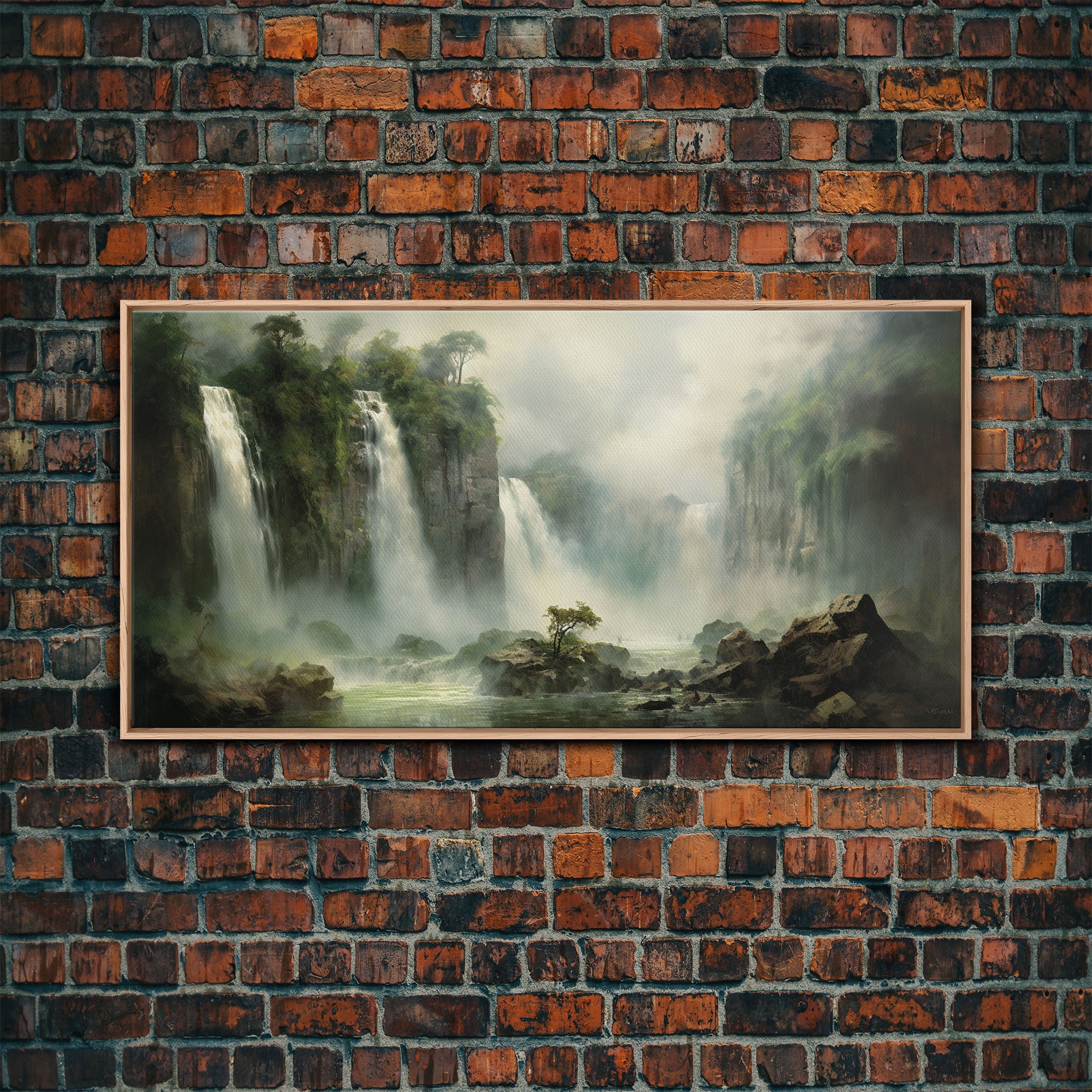 Waterfall, Nature Wall Art, River Wall Art, Jungle Wall Art Panoramic ...