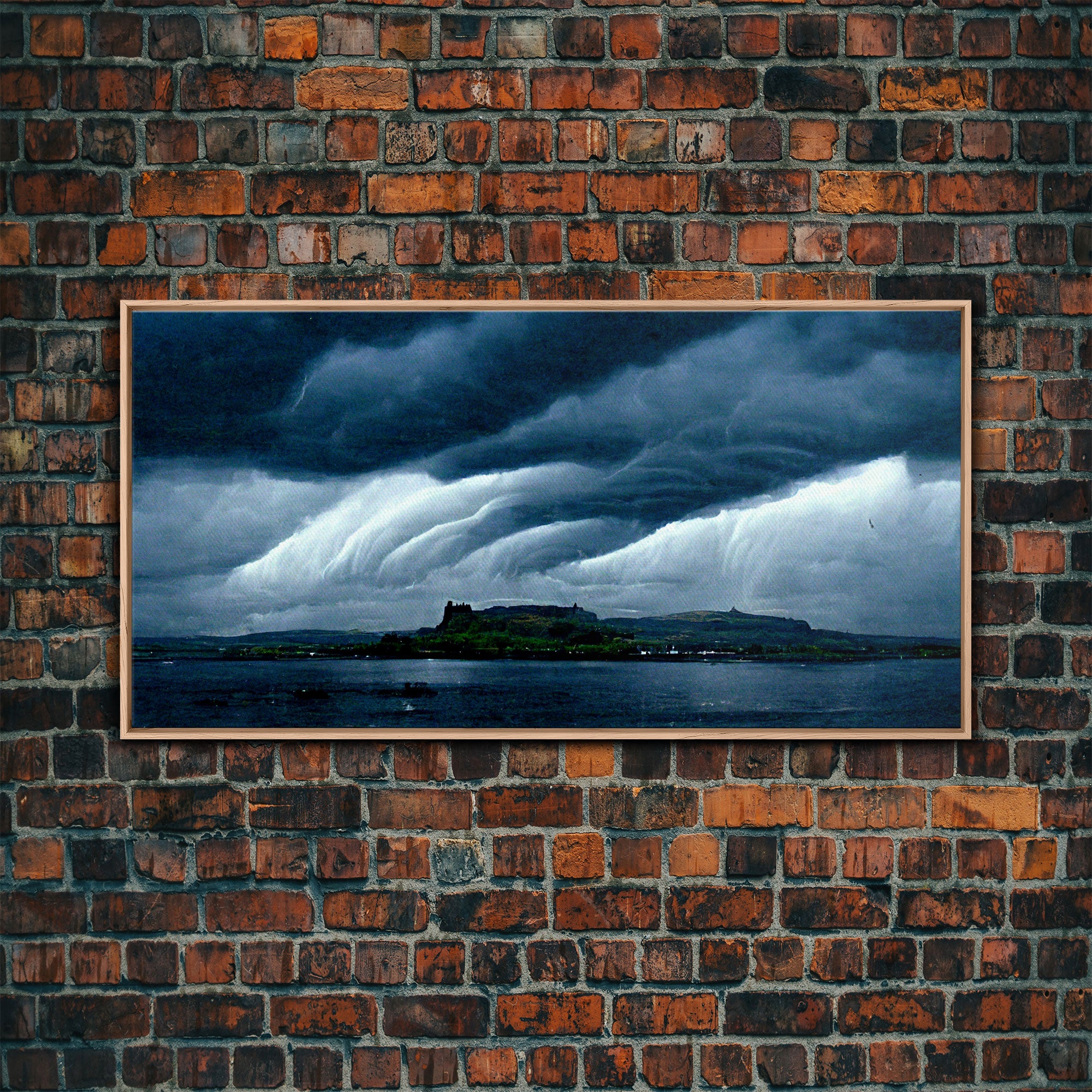 Rainstorm wall art, canvas print, ready to hang, fast moving storm ove ...