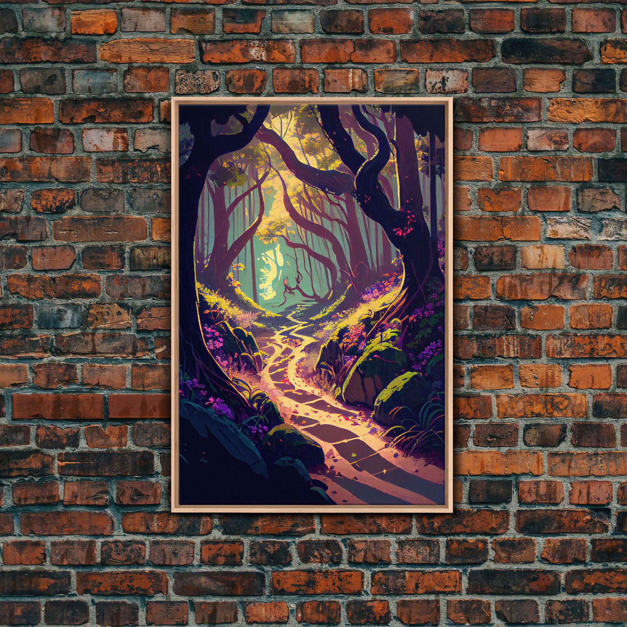 Path Into The Wood Forest Nature Trees Fine Art Print, Wall Decor, Wal ...