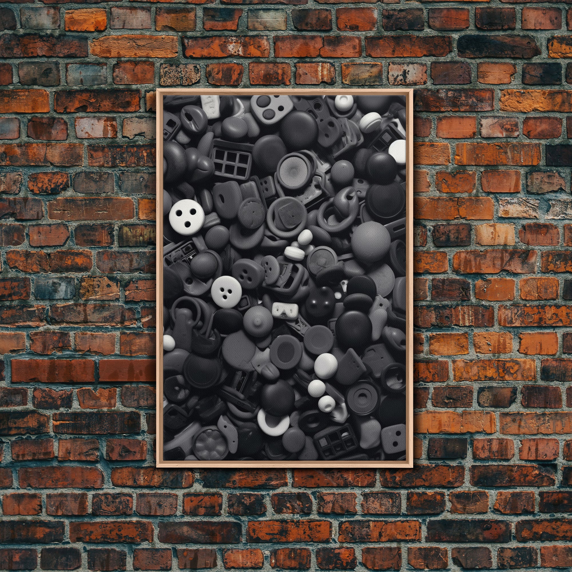 Collection Of Buttons Wall Art, Sewing Room Wall Decor, Black And Whit ...