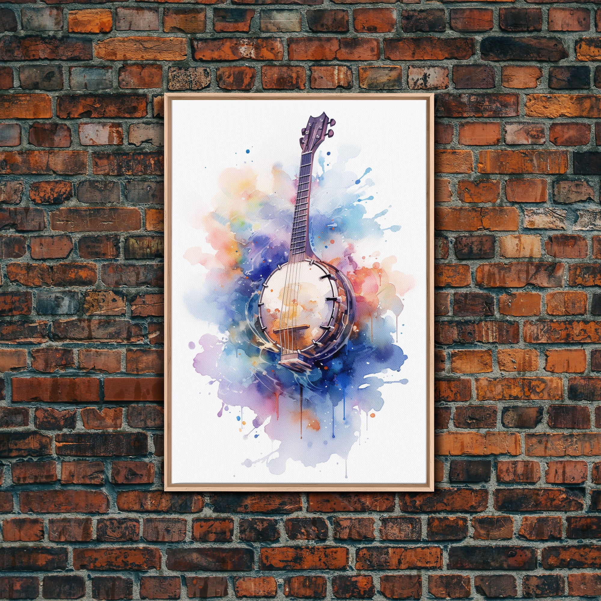 Banjo Gift, Banjo Wall Art Canvas Print, Country Music Art, Guitar Art ...