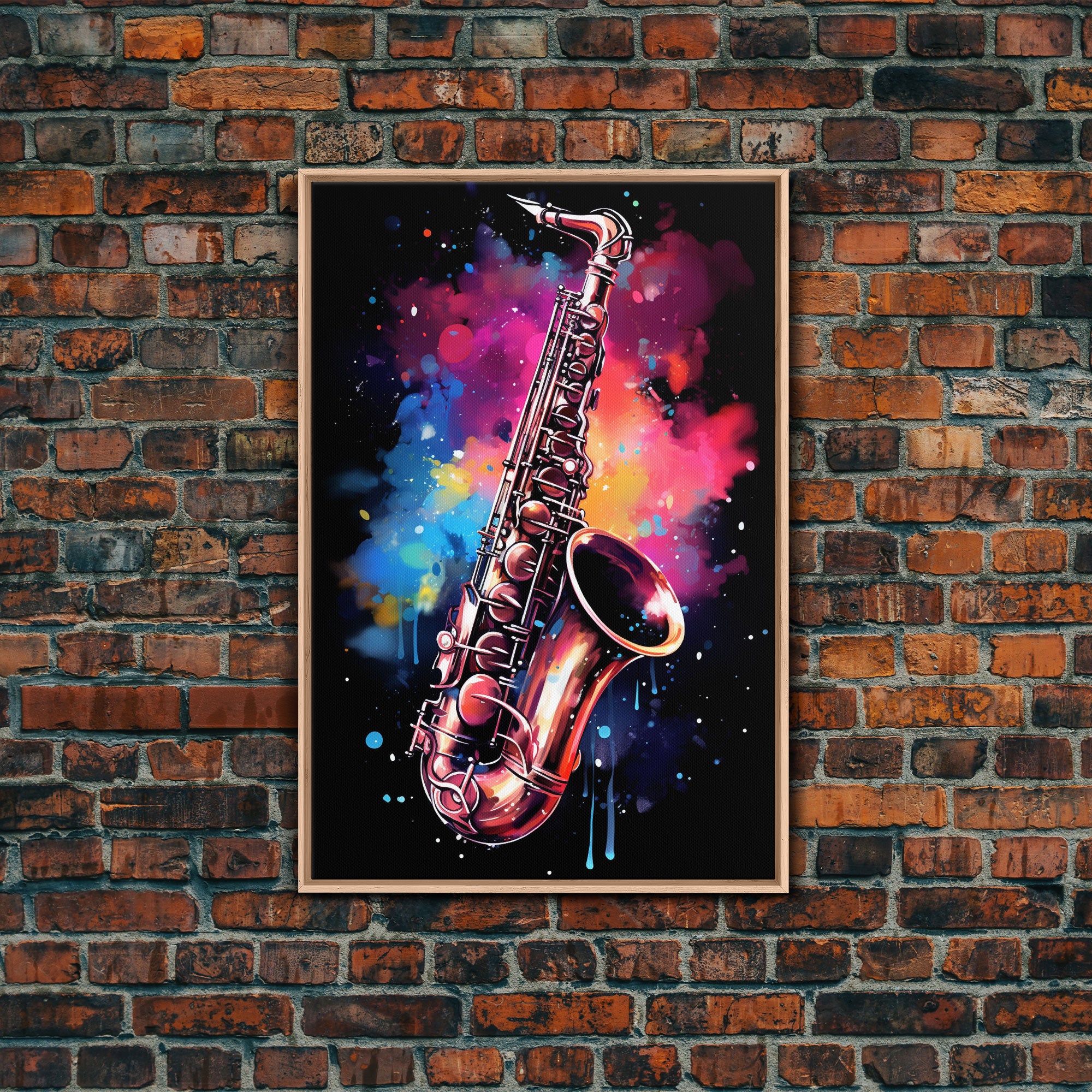 Unique Music Studio Gift, Saxophone Graffiti Art, Splatter Paint Art ...