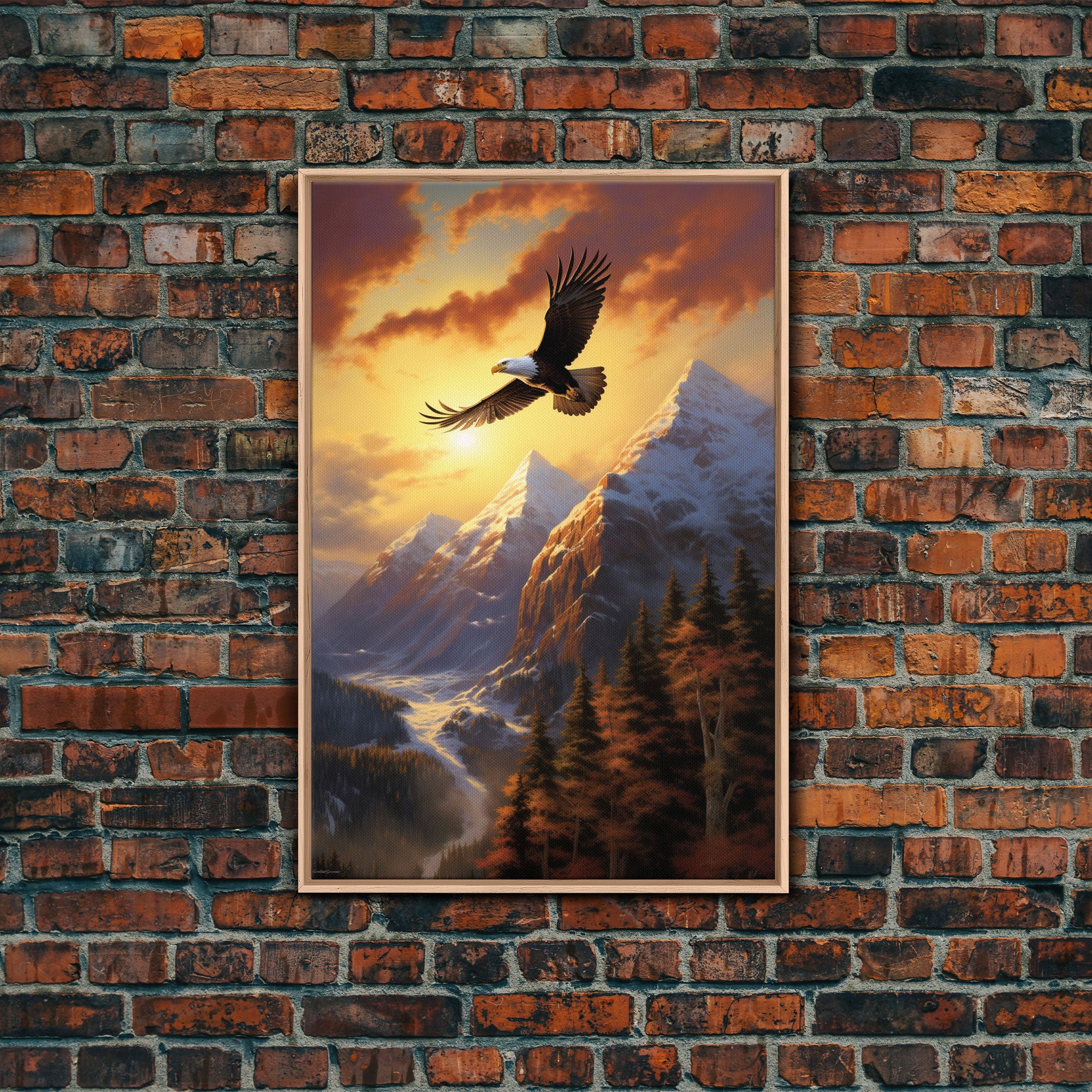 Eagle Wall Art, Mountain Art Print, Animal Art, Nature Print, Canvas P ...