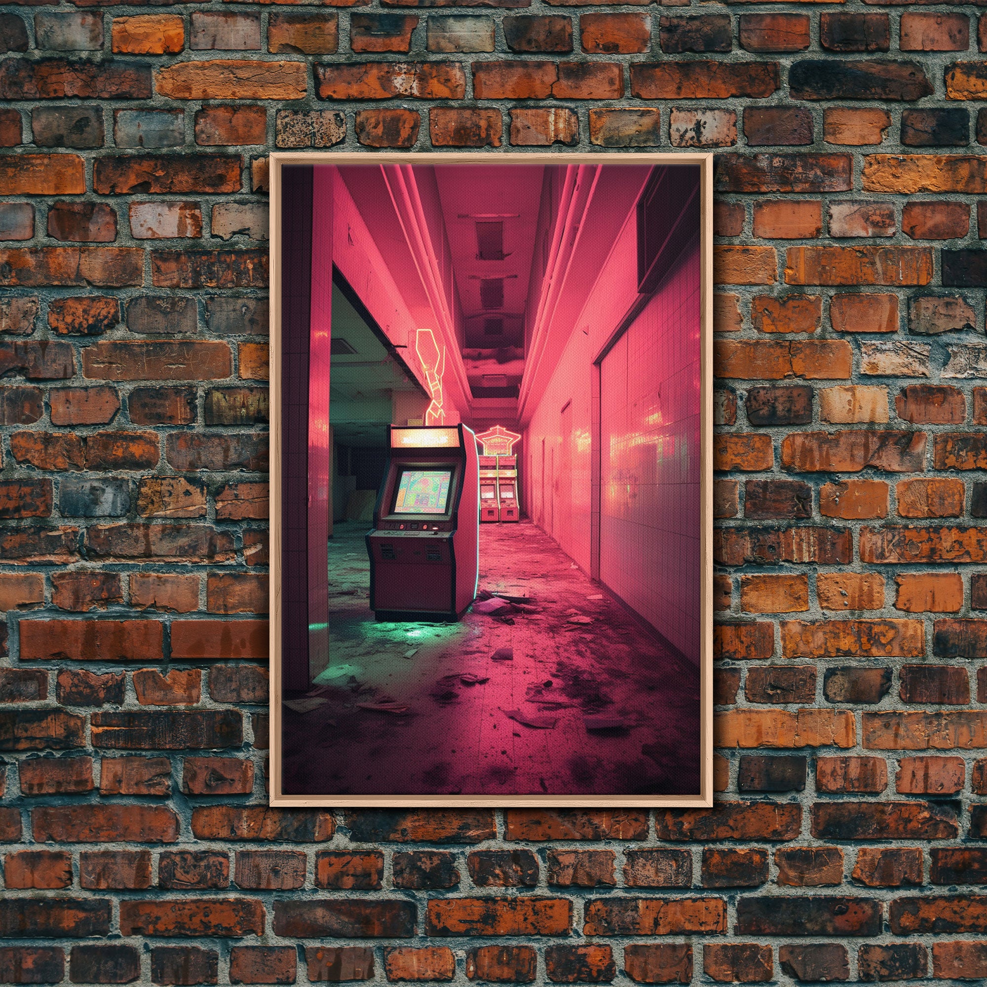 Arcade Machine, Retro Art, Arcade, Canvas Print, Wall Hanging, Portrai ...