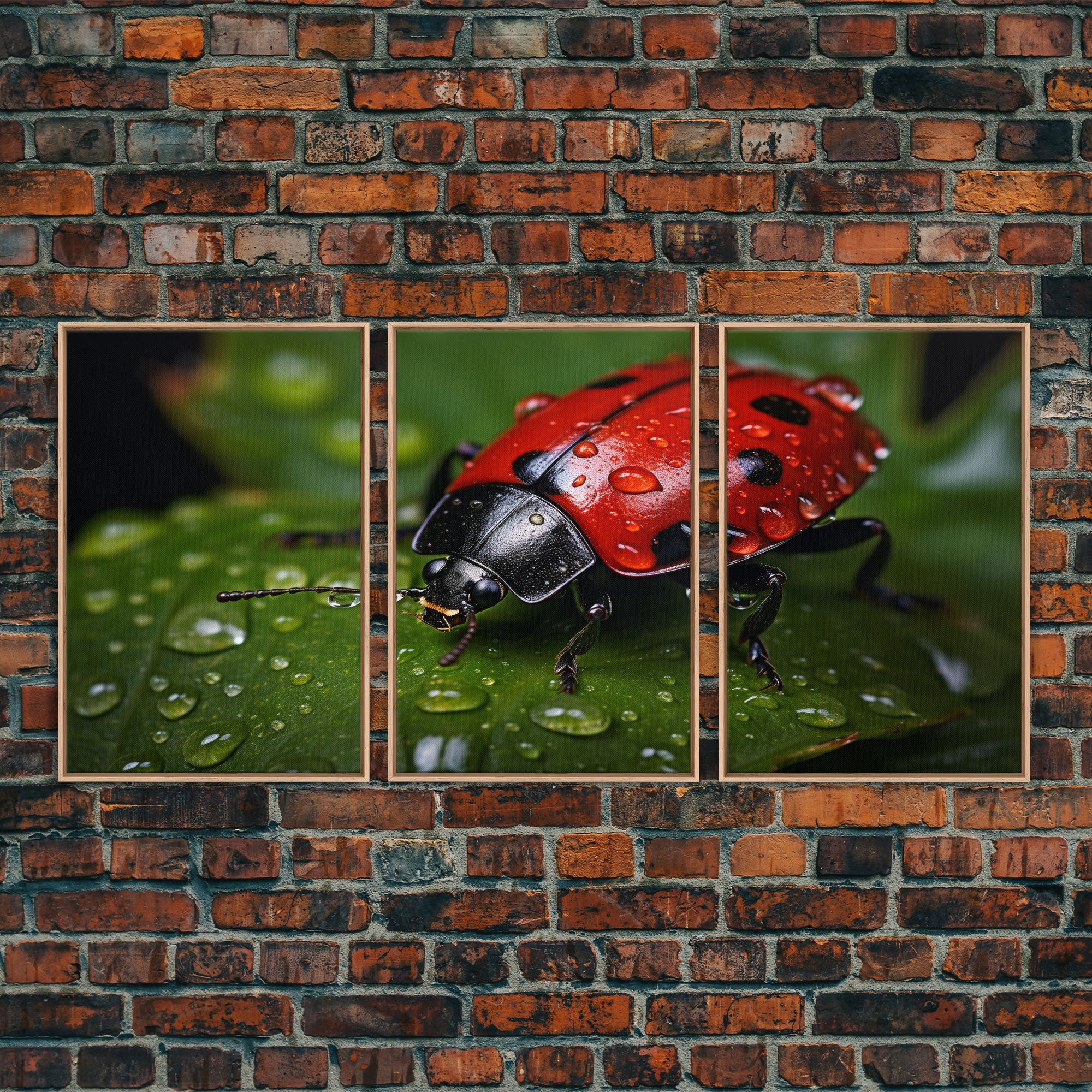 Lady Bug Wall Art, Insect Art Print, Nature Art, Canvas Print, Wall Ar ...