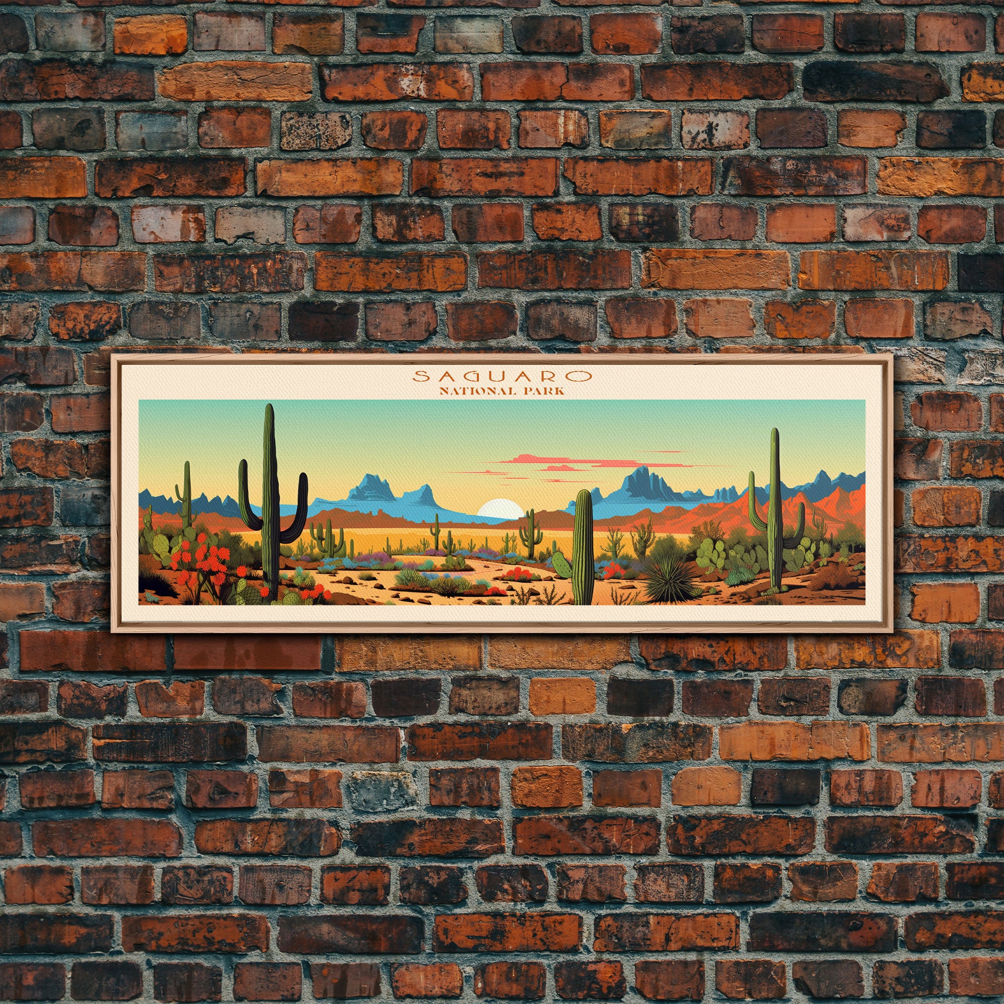 Saguaro National Park Panoramic Arizona Travel Art, National Park Prin ...
