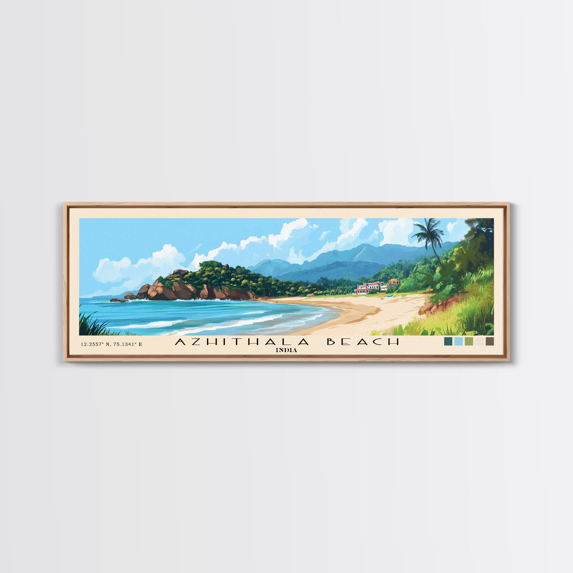Azhithala Beach, India Panoramic Print, Vacation Gift, India Wall Art ...