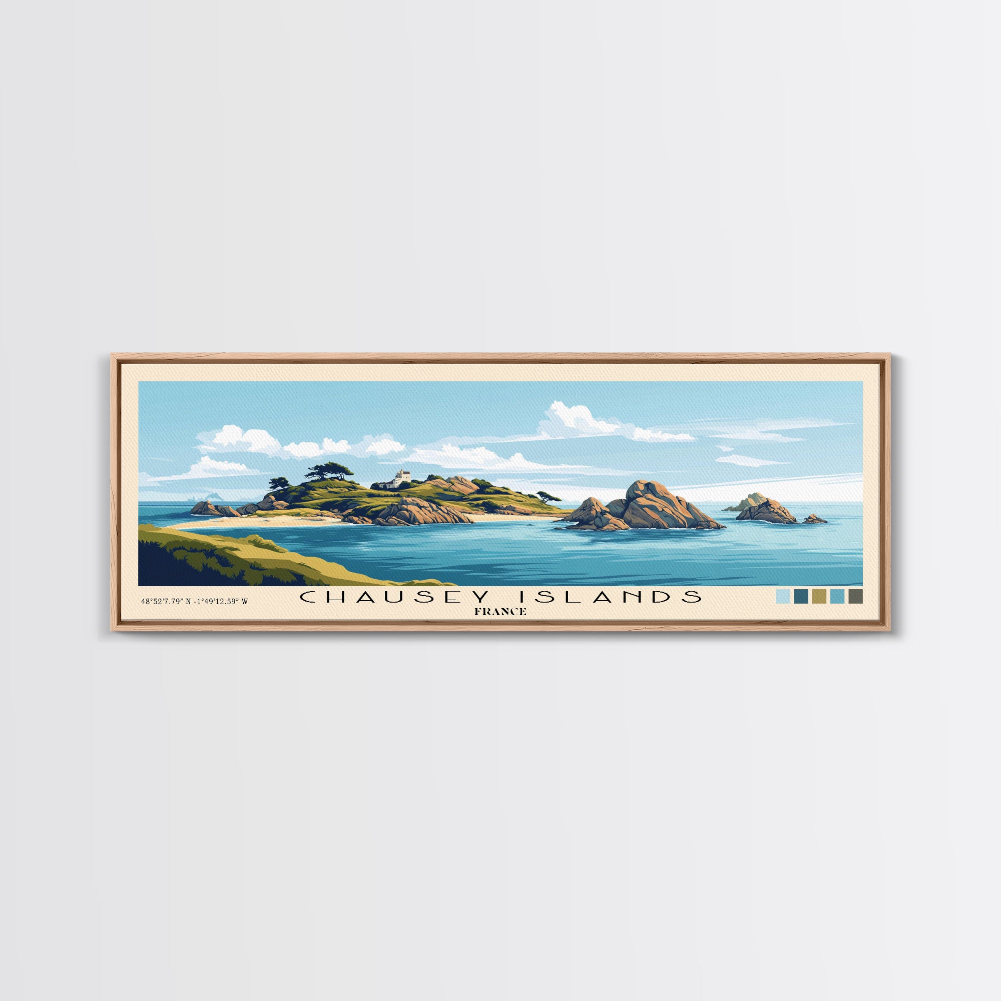 Chausey Islands, France Panoramic Beach Print, Vacation Gift, France W ...
