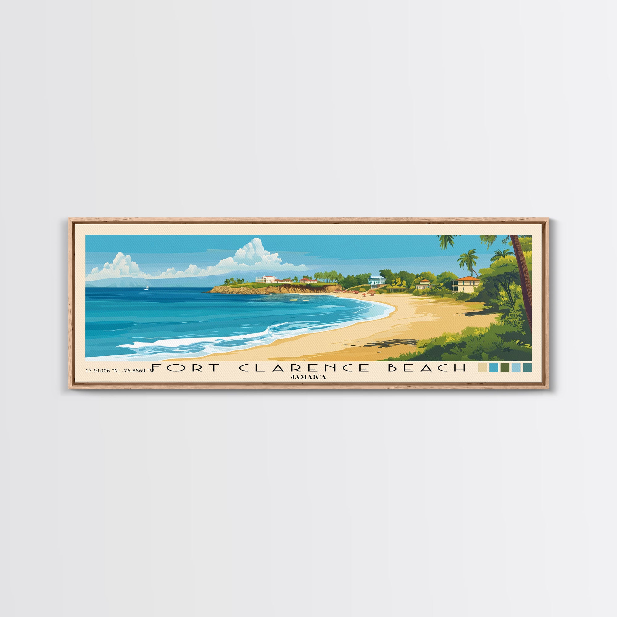 Fort Clarence Beach, Jamaica Panoramic Print, Vacation Gift, Jamaica W ...
