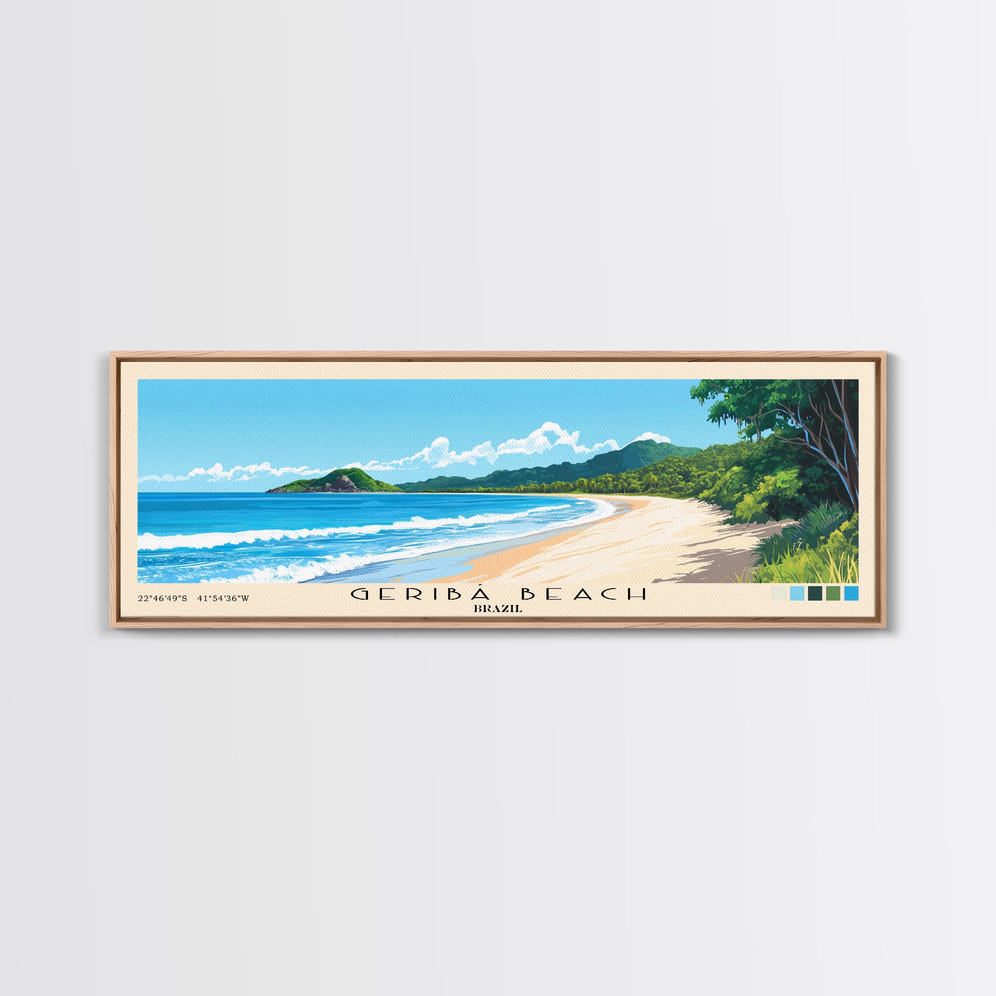 Geribá Beach, Brazil Panoramic Beach Print, Vacation Gift, Brazil Wall ...