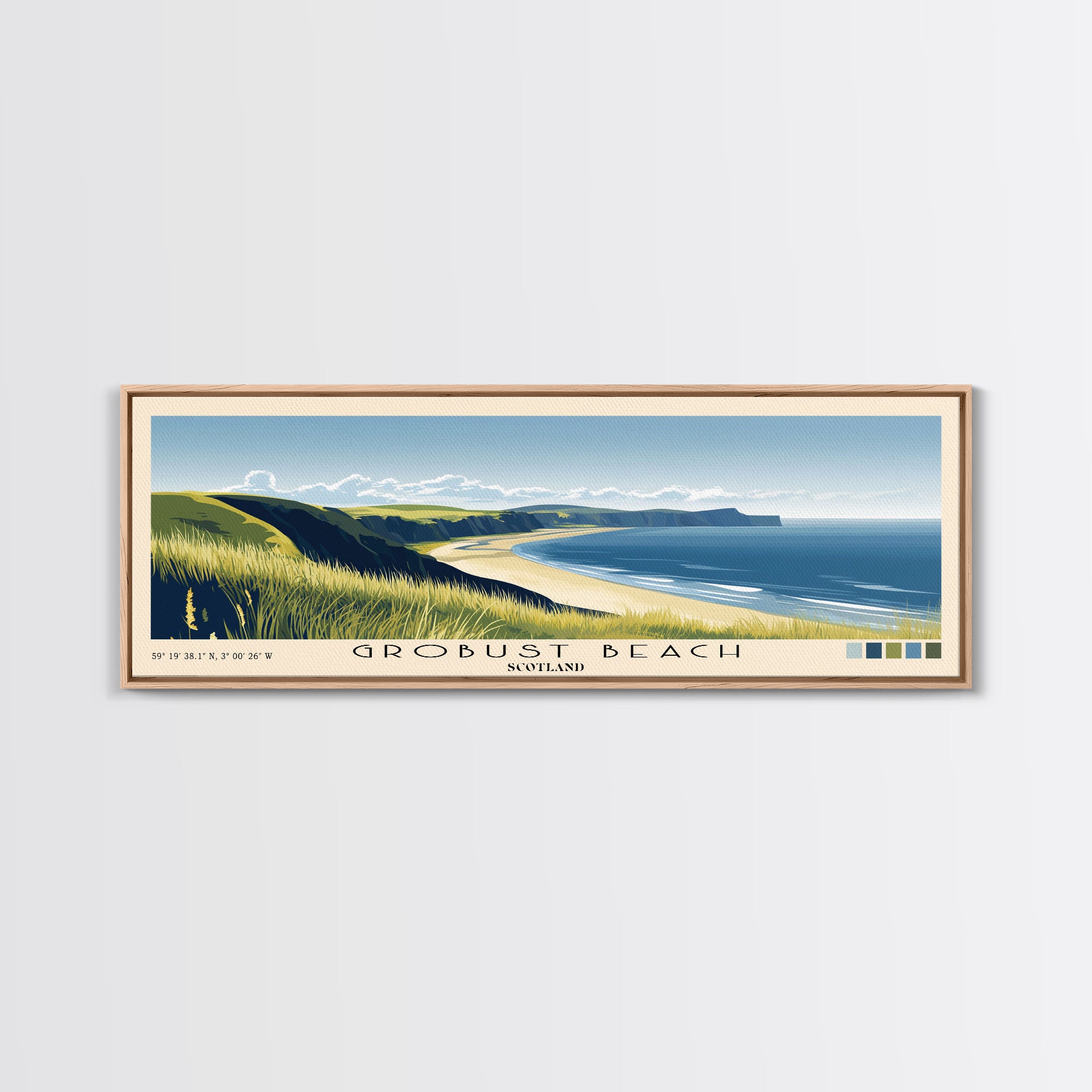 Grobust beach, Scotland Panoramic Beach Print, Vacation Gift, Scotland ...