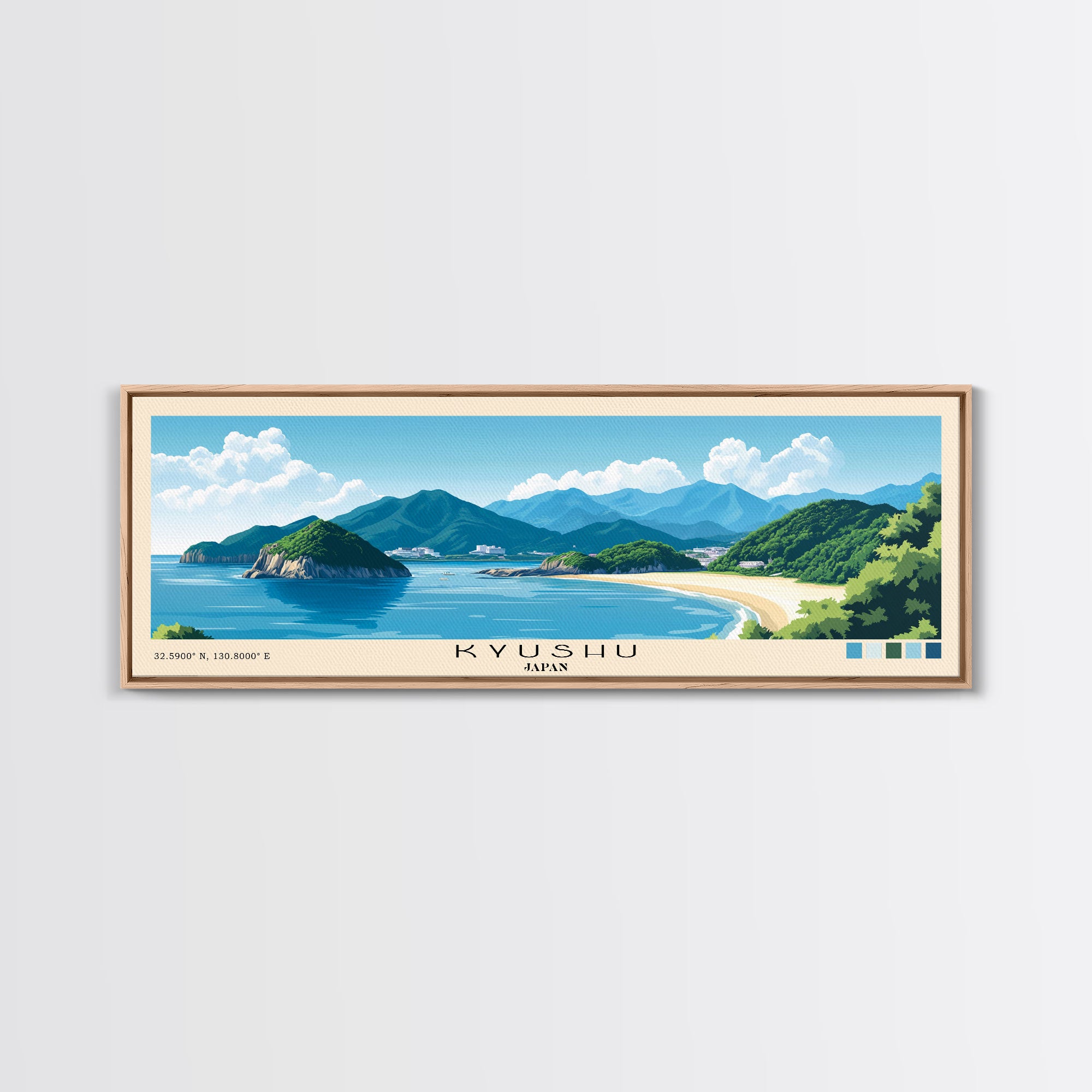 Kyushu, Japan Panoramic Beach Print, Vacation Gift, Japan Wall Art, Fr ...