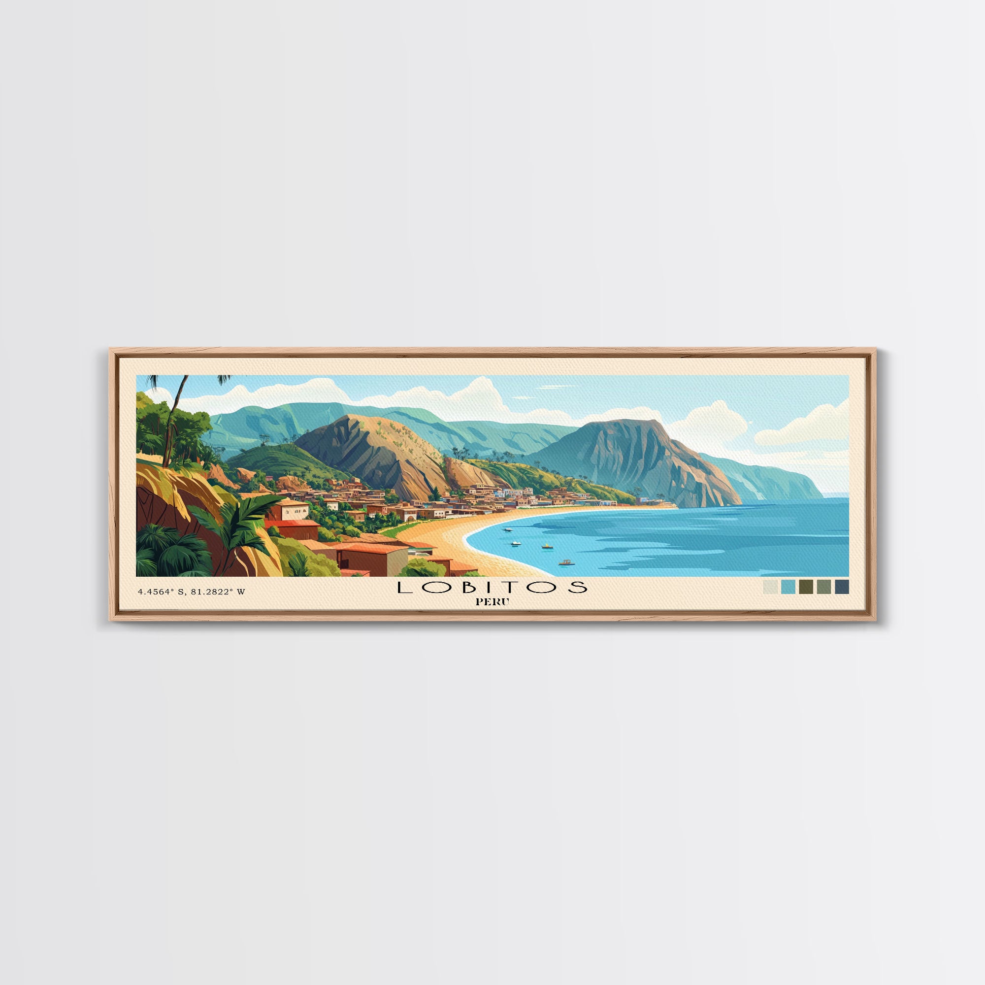 Lobitos, Peru Panoramic Print, Vacation Gift, Peru Wall Art, Beach Pai ...