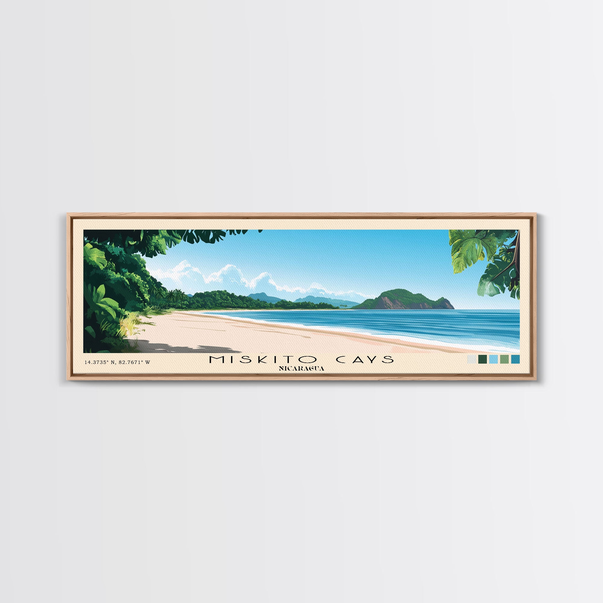 Miskito Cays, Nicaragua Panoramic Beach Print, Vacation Gift, Nicaragu ...