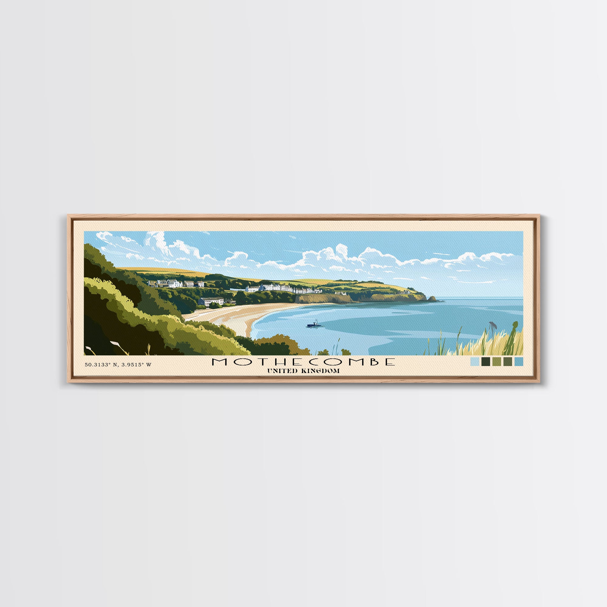 Mothecombe, United Kingdom Panoramic Print, Vacation Gift, United King ...