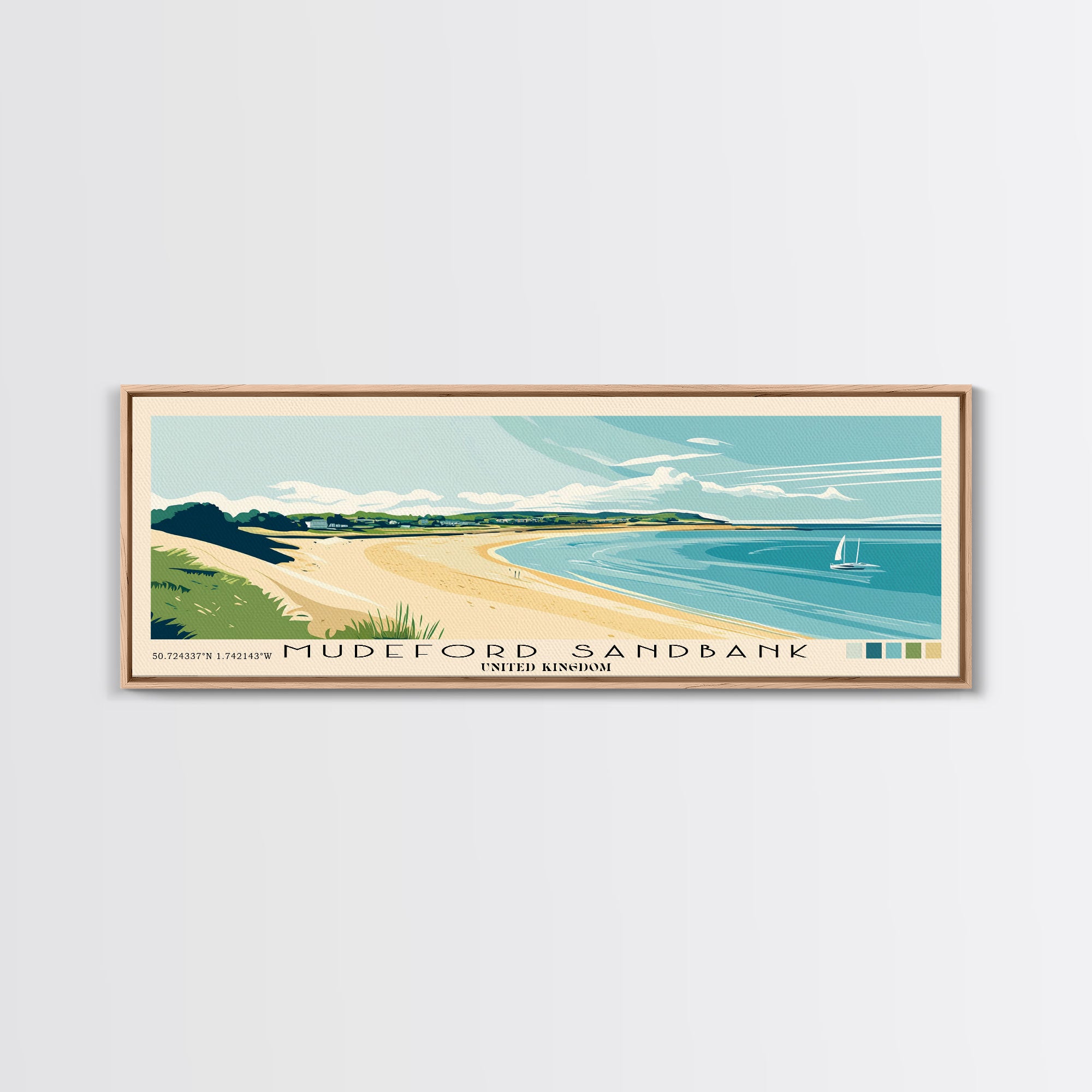 Mudeford Sandbank, United Kingdom Panoramic Print, Vacation Gift, Unit ...