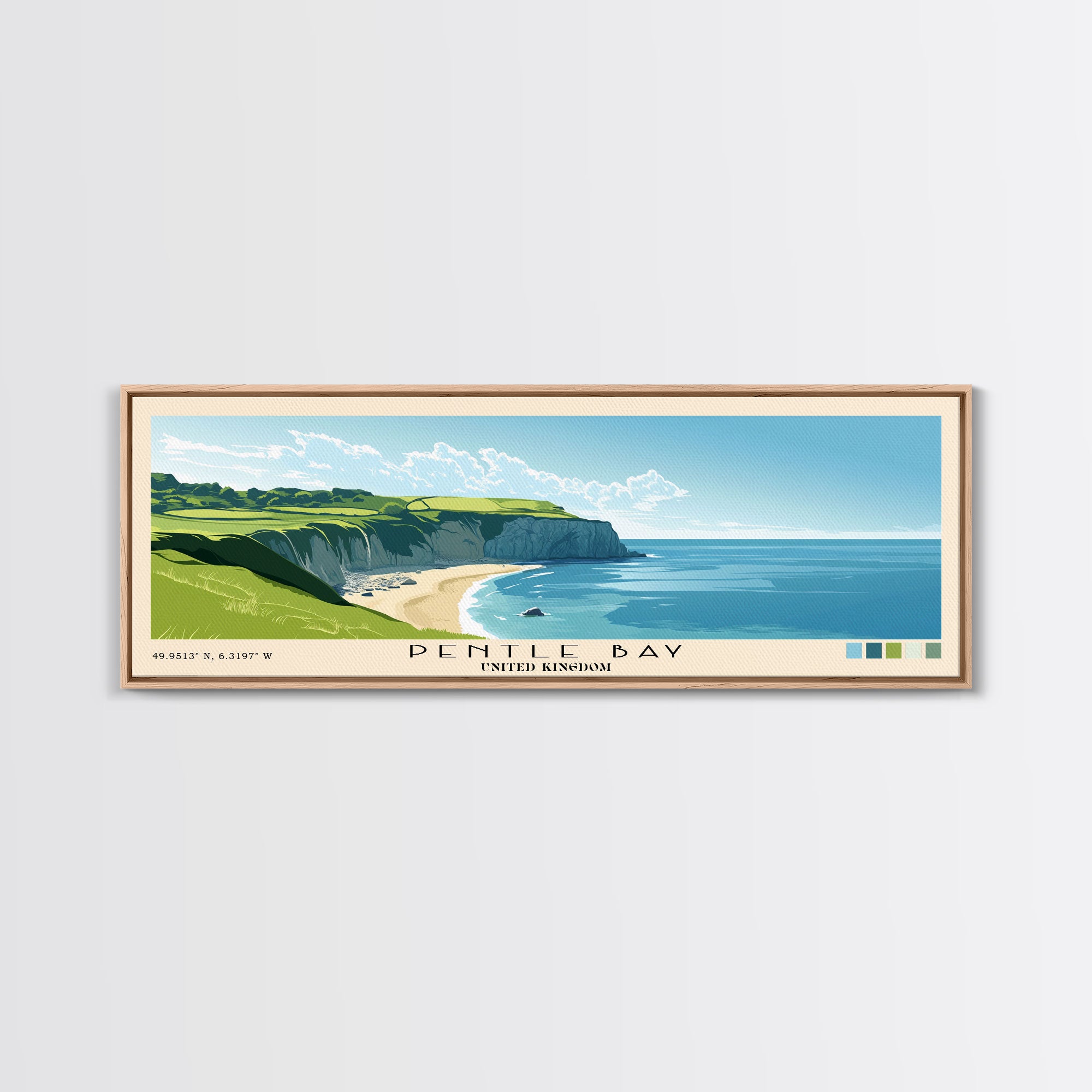 Pentle Bay, United Kingdom Panoramic Print, Vacation Gift, United King ...