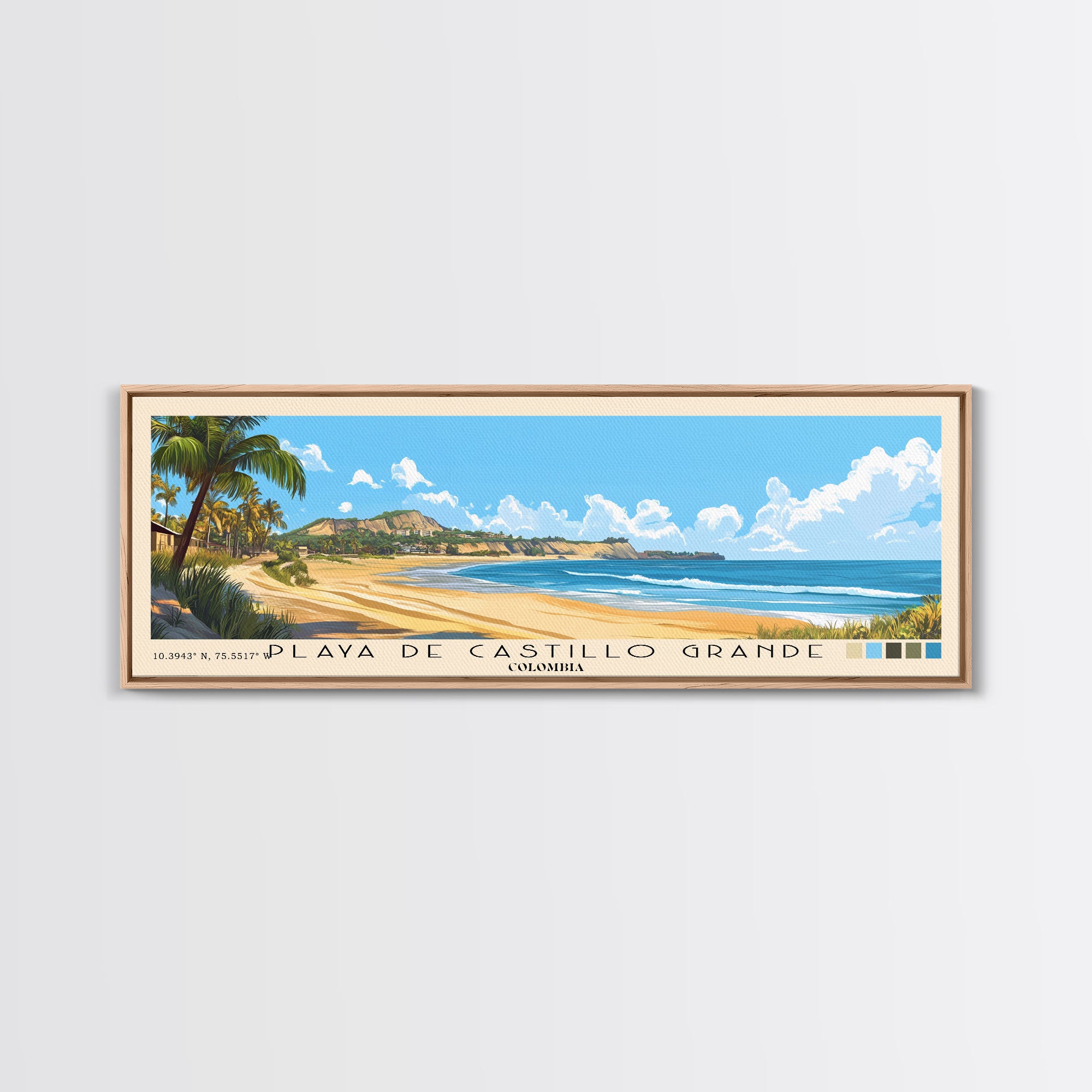 Playa de Castillo Grande, Colombia Panoramic Print, Vacation Gift, Col ...