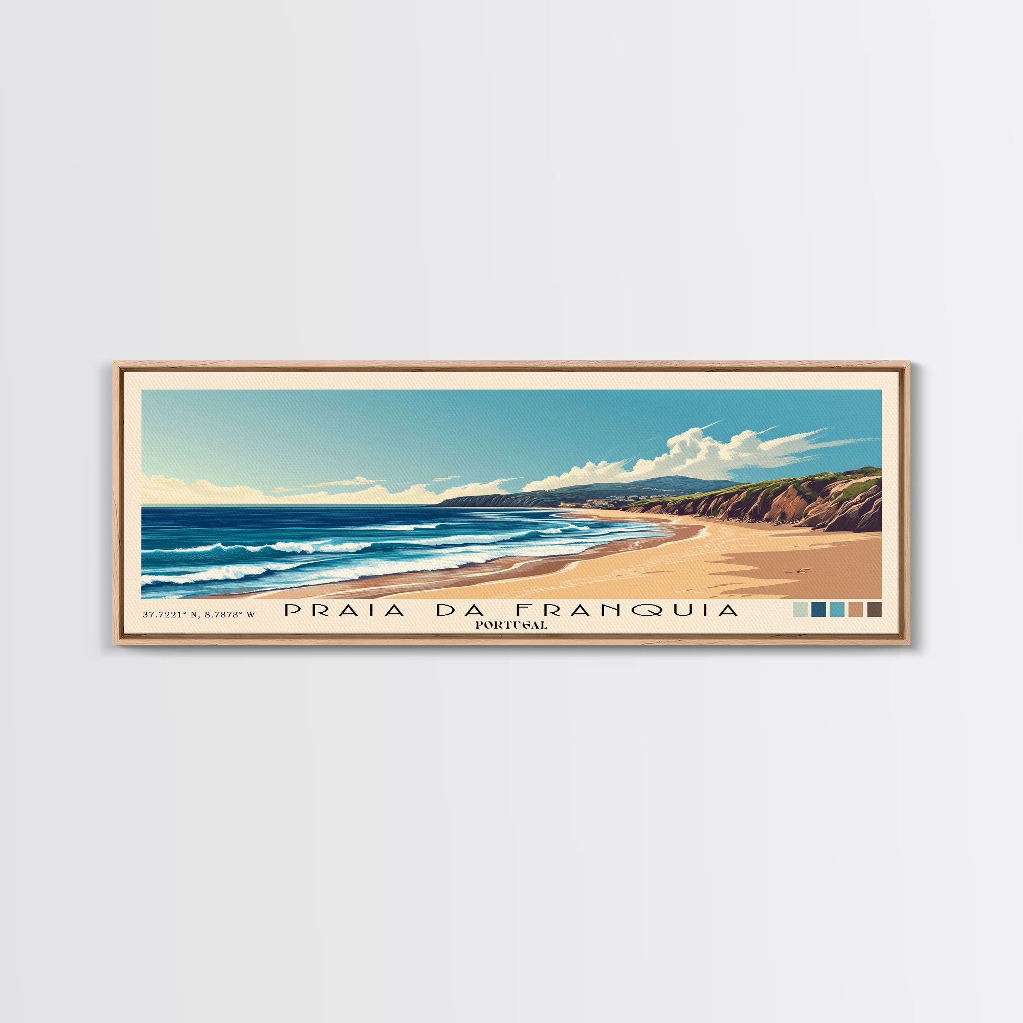 Praia da Franquia, Portugal Panoramic Print, Vacation Gift, Portugal W ...