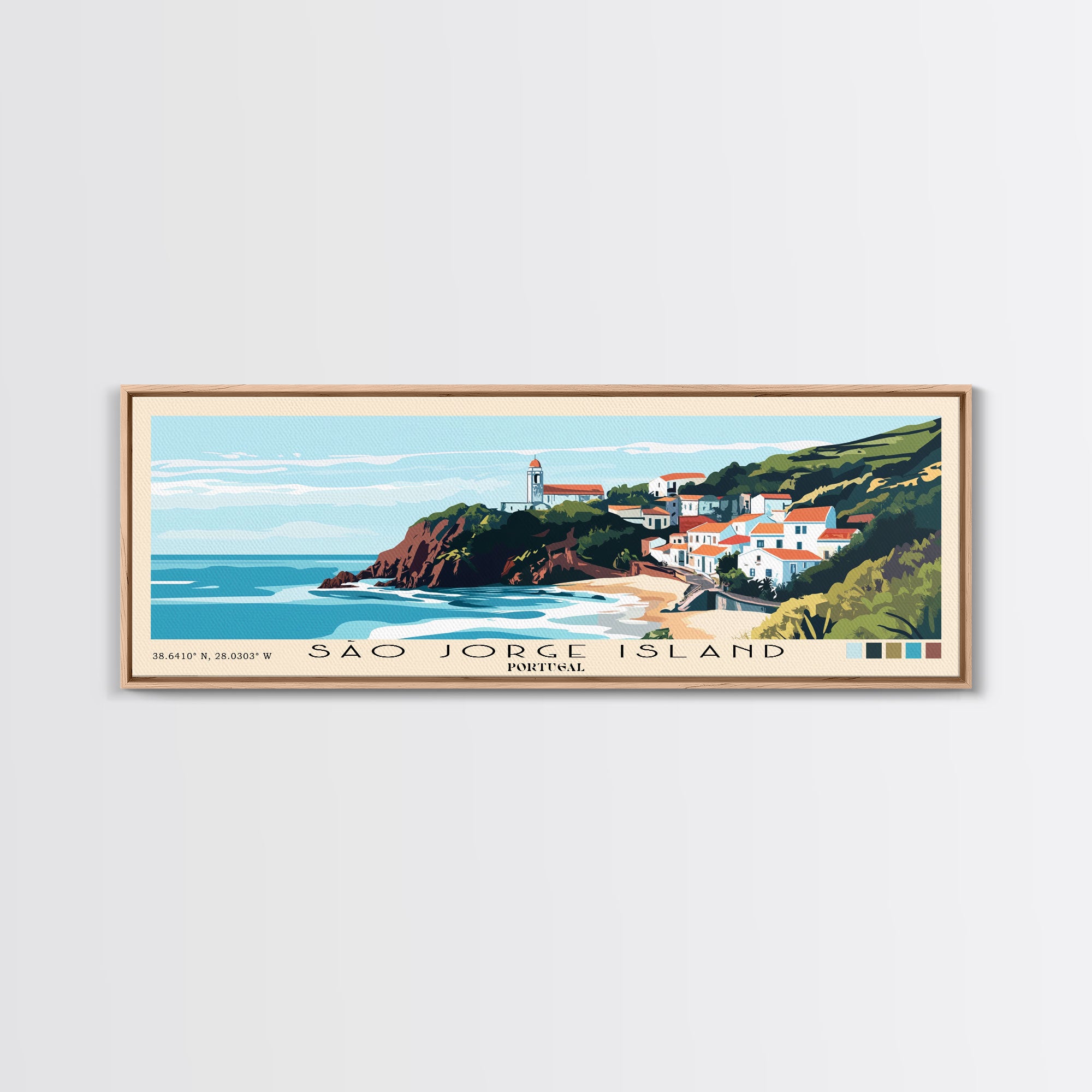 São Jorge Island, Portugal Panoramic Beach Print, Vacation Gift, Portu ...