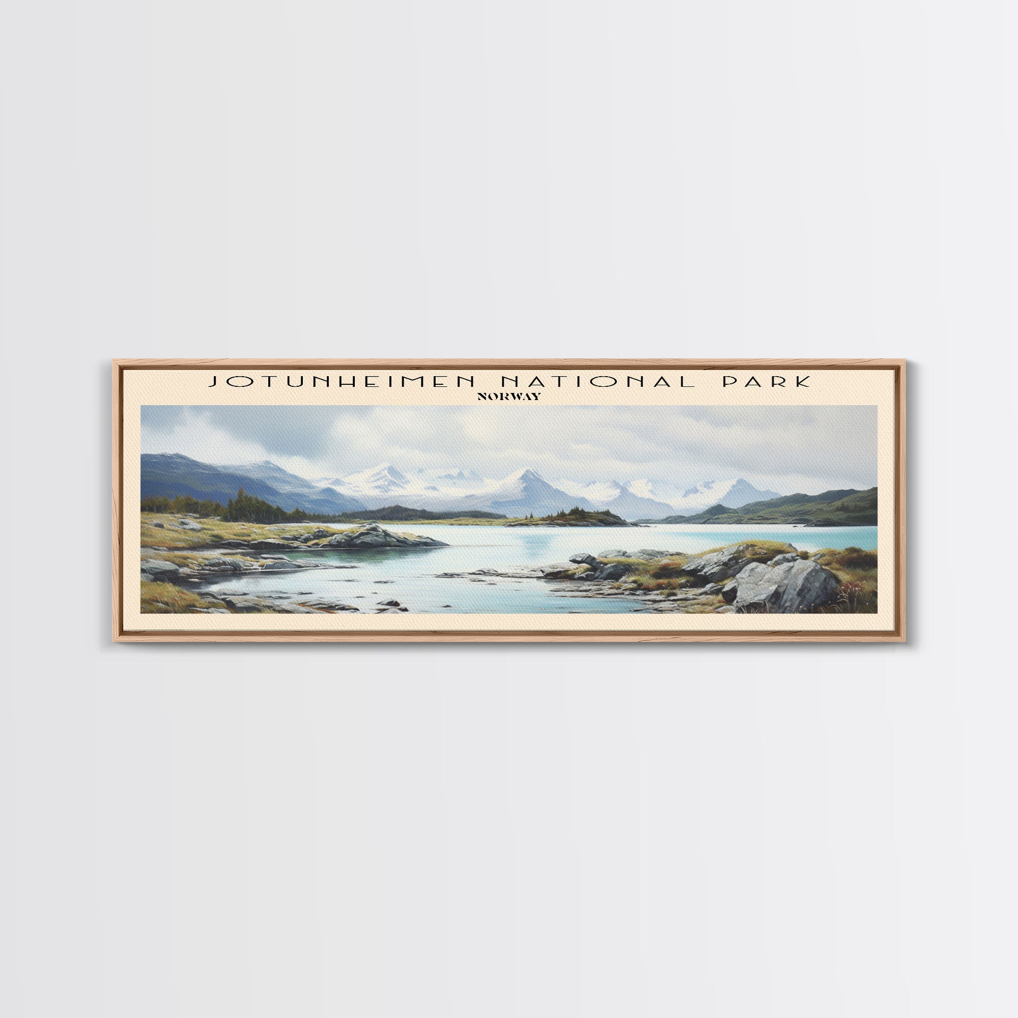 Jotunheimen National Park Framed Canvas Print Travel Poster | Wall Art ...