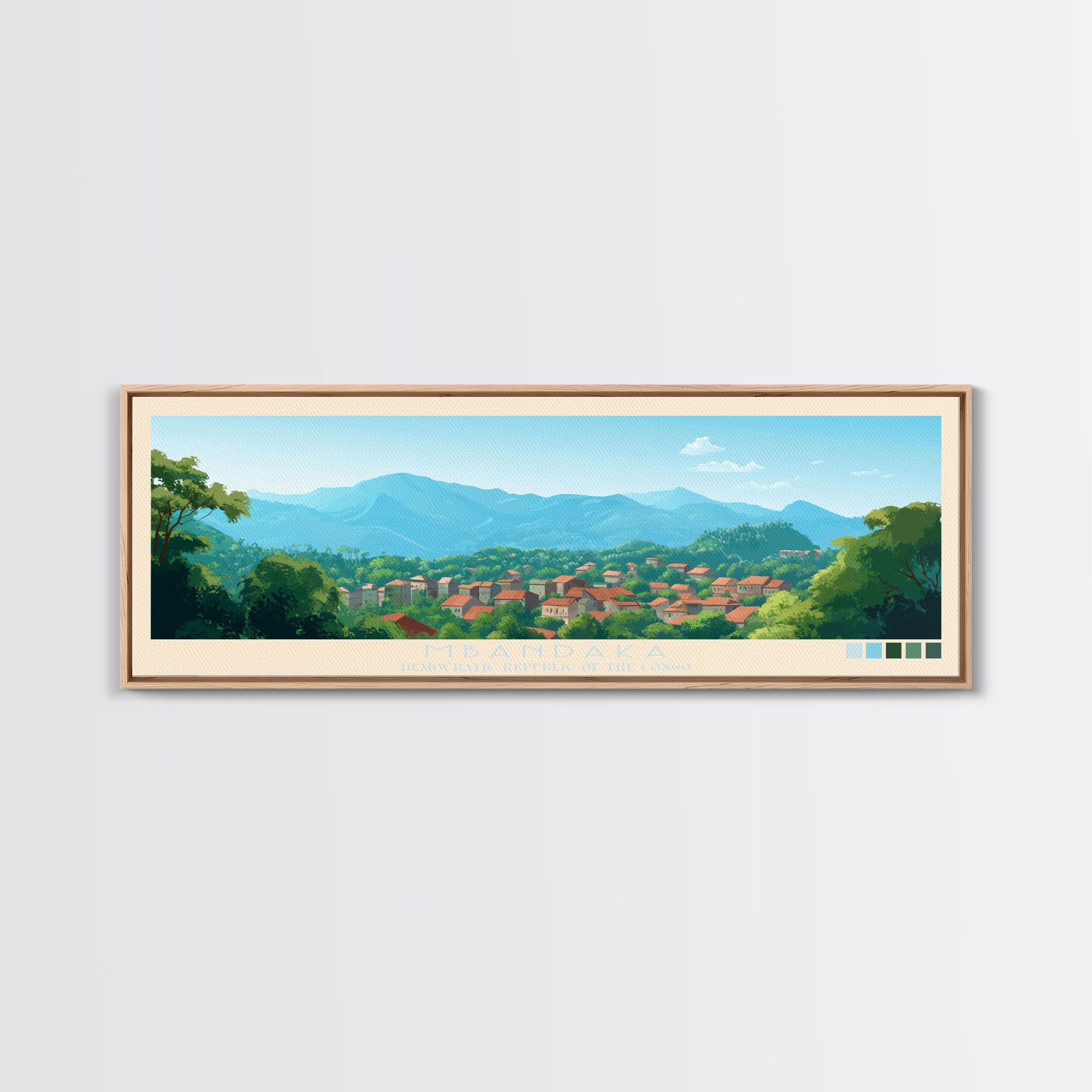 Mbandaka, Congo Panoramic Travel Poster Canvas Print, Mbandaka, Congo ...