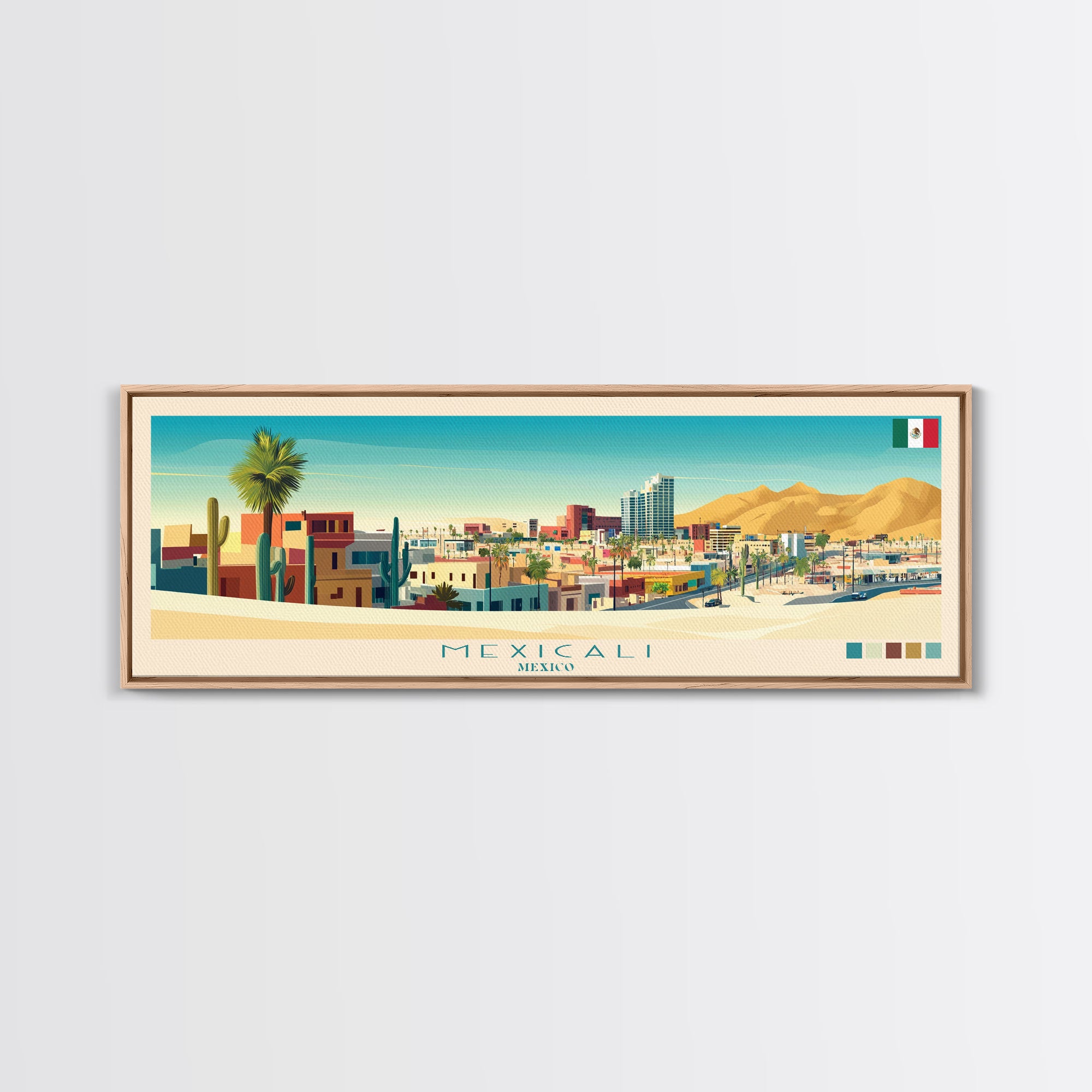 Mexicali, Mexico Panoramic Travel Poster Canvas Print, Mexicali, Mexic ...