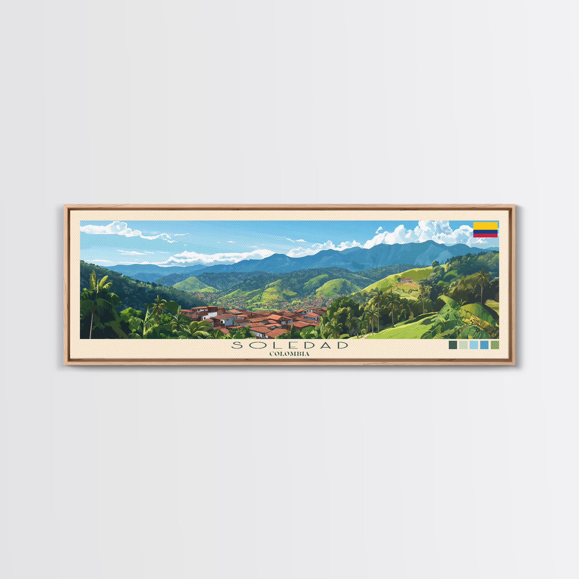 Soledad, Colombia Travel Poster Panoramic Canvas Print, Soledad, Colom ...