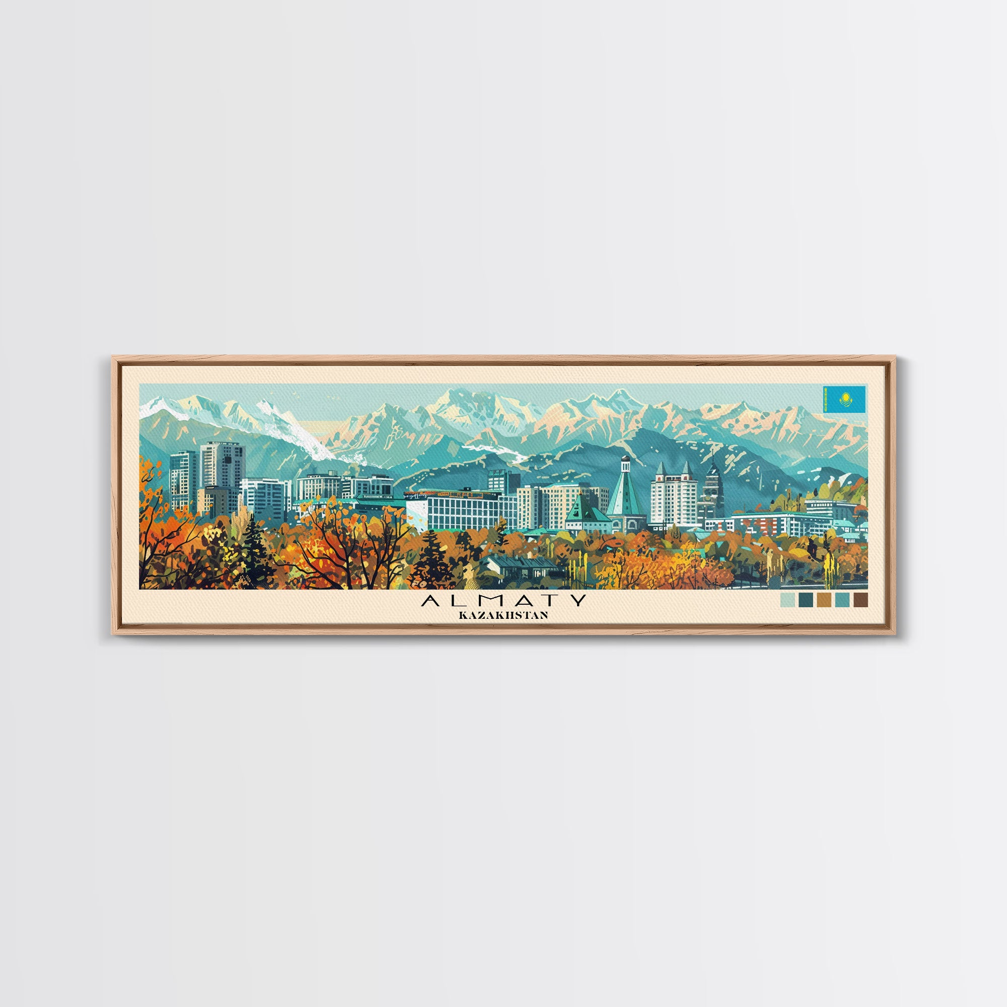 Almaty, Kazakhstan Panoramic Canvas Print, Almaty, Kazakhstan Painting ...