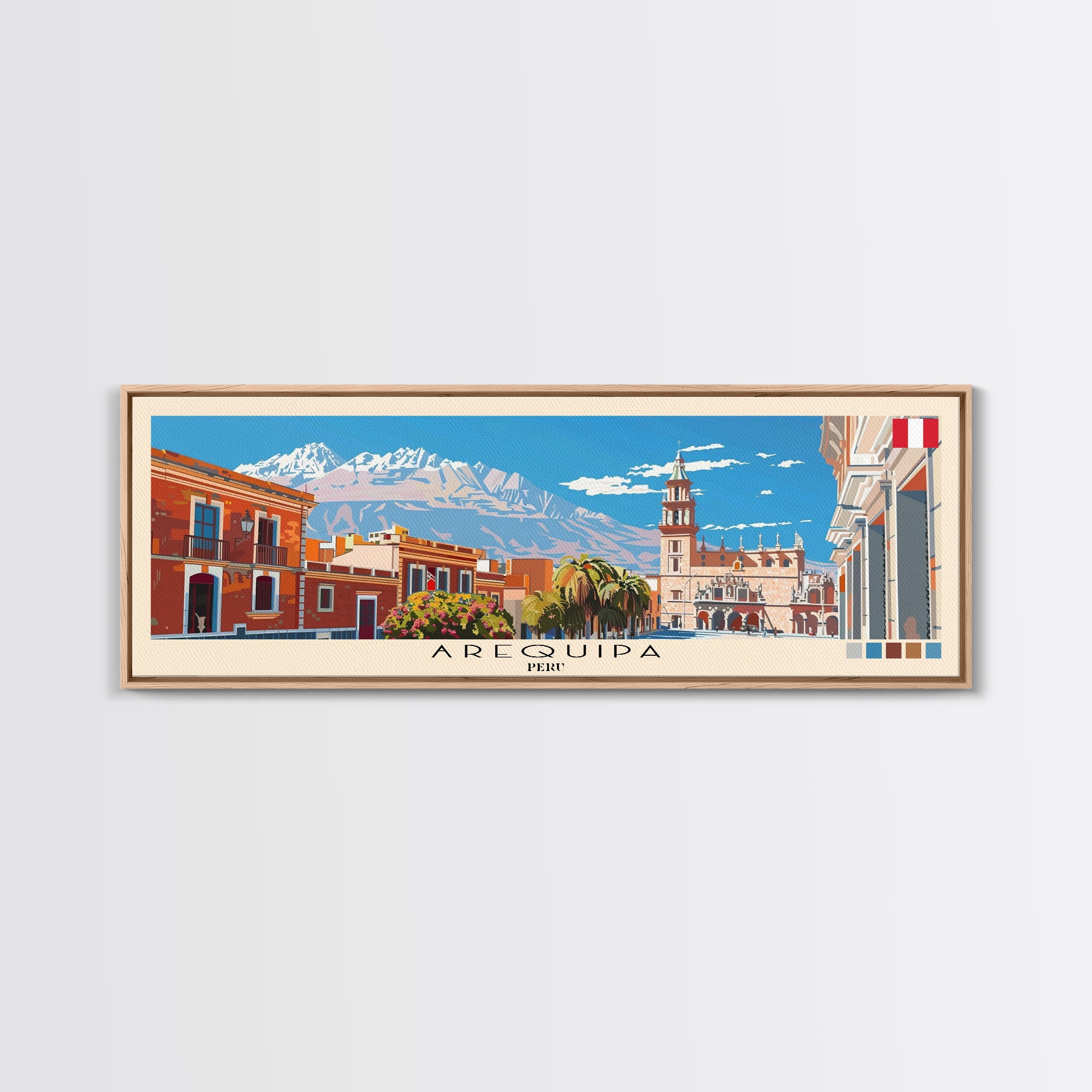 Arequipa, Peru Panoramic Canvas Print, Arequipa, Peru Painting, Peru A ...