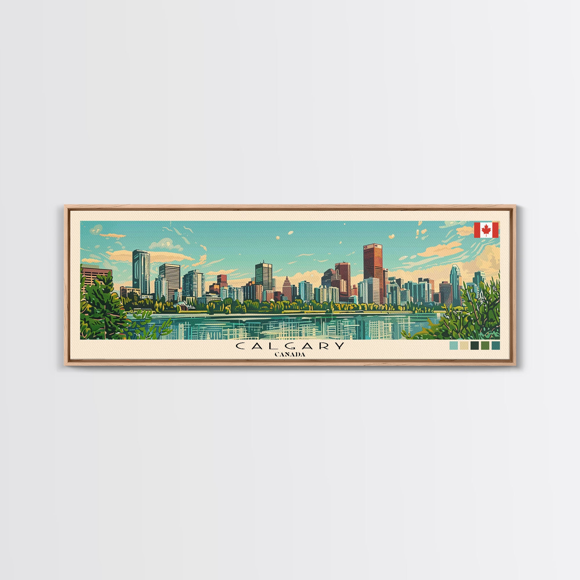 Calgary, Canada Panoramic Canvas Print, Calgary, Canada Painting, Cana ...