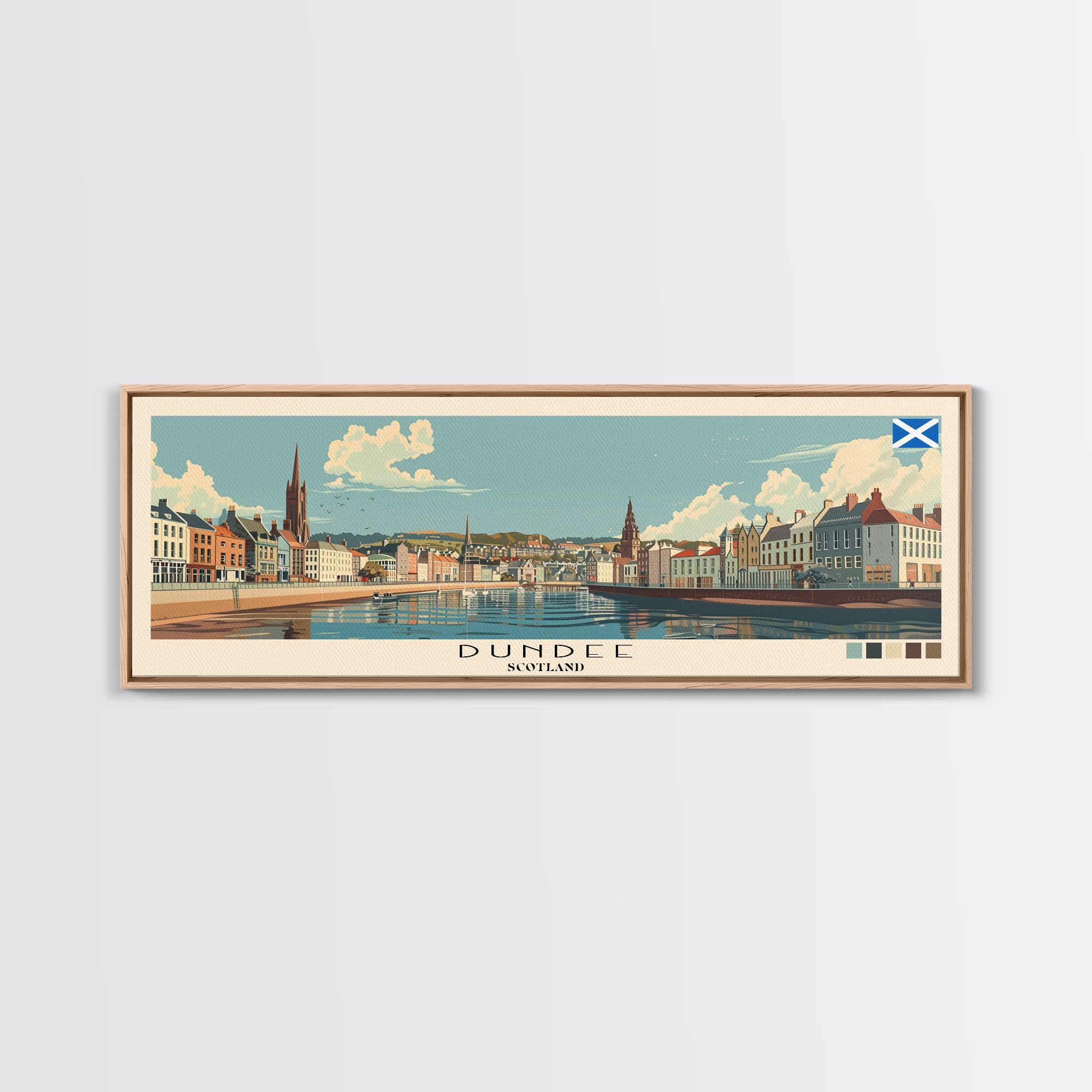 Dundee, Scotland Panoramic Canvas Print, Dundee, Scotland Painting, Sc ...