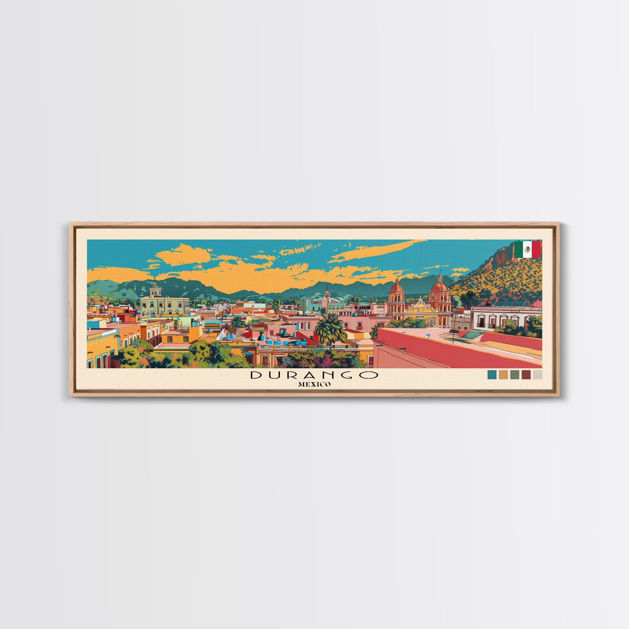 Durango, Mexico Panoramic Canvas Print, Durango, Mexico Painting, Mexi ...