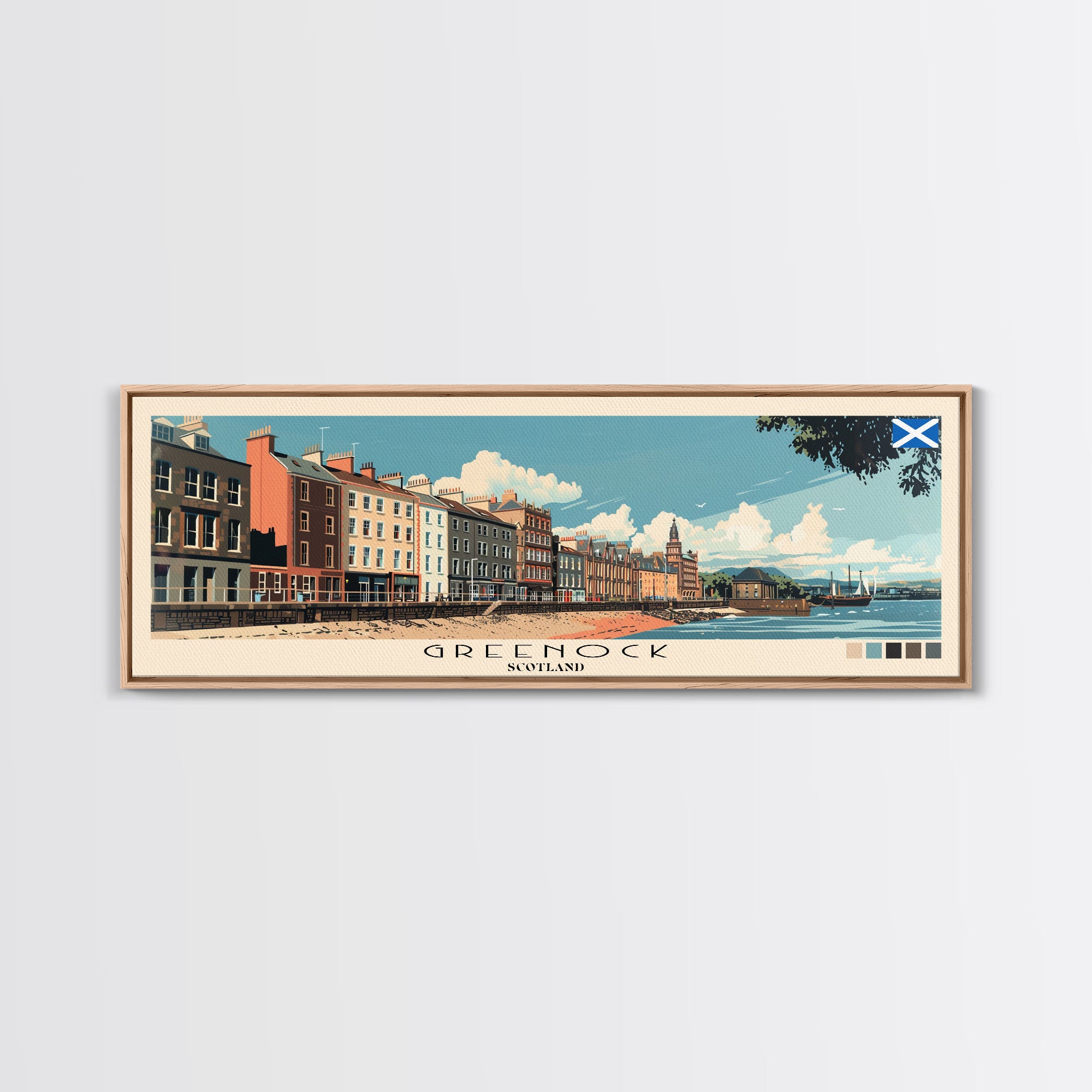 Greenock, Scotland Panoramic Canvas Print, Greenock, Scotland Painting ...