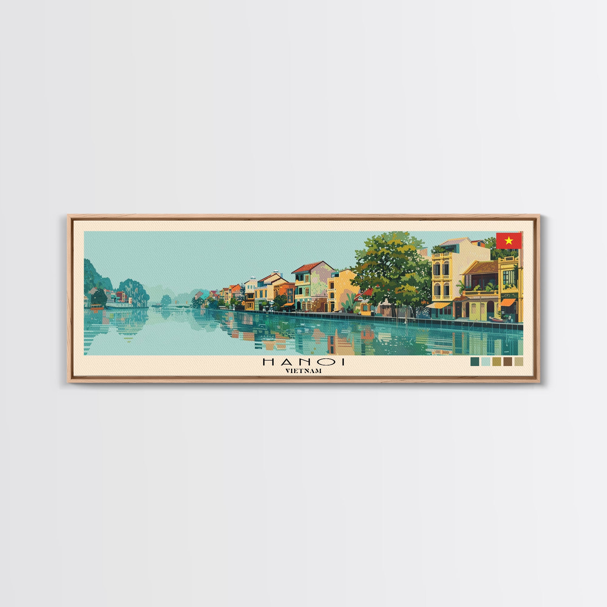 Hanoi, Vietnam Panoramic Canvas Print, Hanoi, Vietnam Painting, Vietna ...