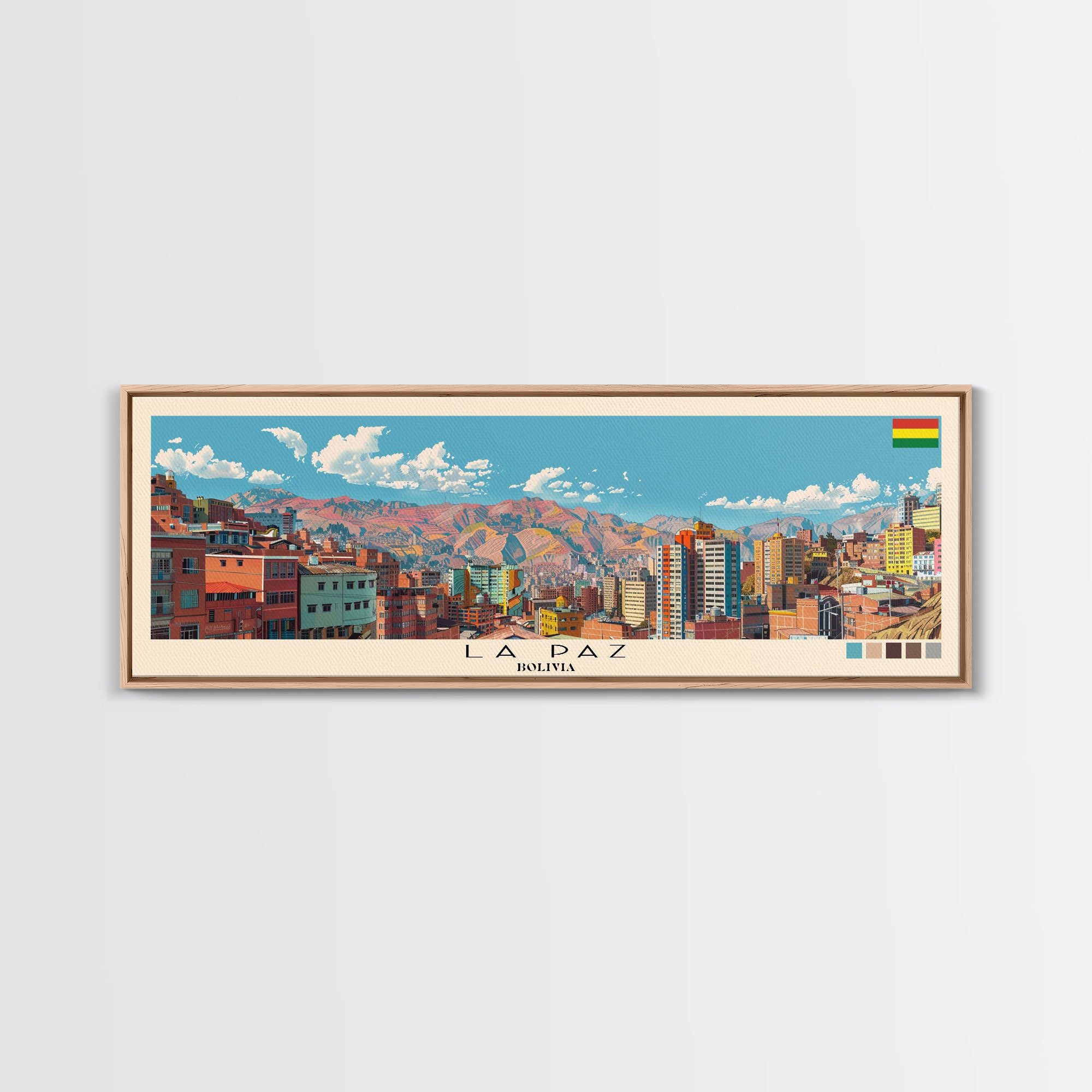 La Paz, Bolivia Panoramic Canvas Print, La Paz, Bolivia Painting, Boli ...