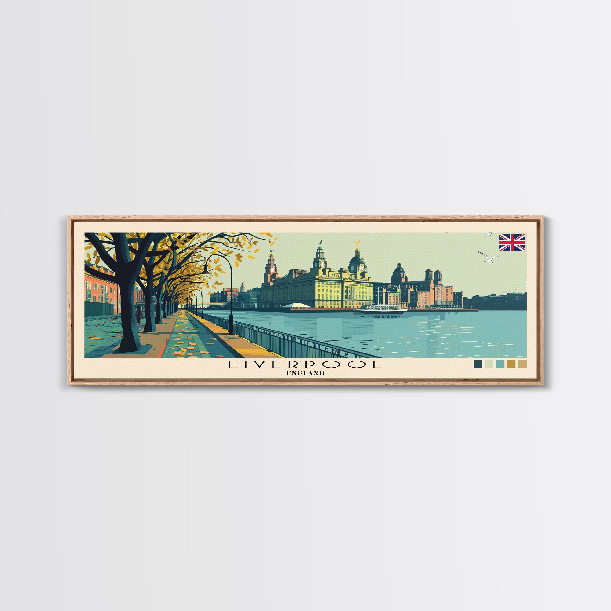 Liverpool, England Panoramic Canvas Print, Liverpool, England Painting ...