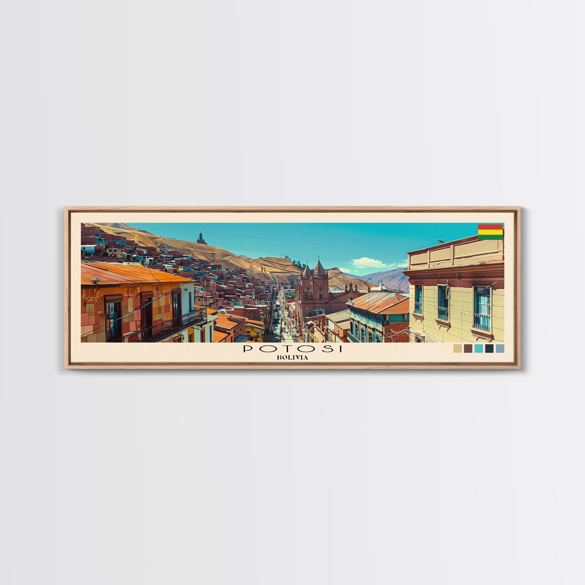 Potosi, Bolivia Panoramic Canvas Print, Potosi, Bolivia Painting, Boli ...