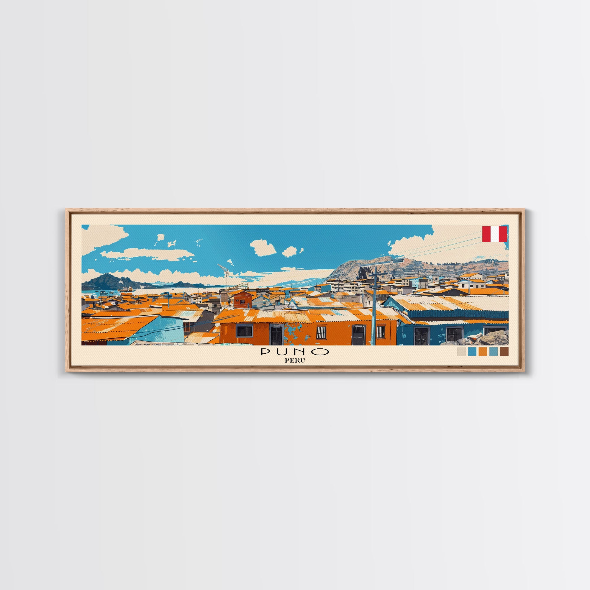 Puno, Peru Panoramic Canvas Print, Puno, Peru Painting, Peru Art, Puno ...