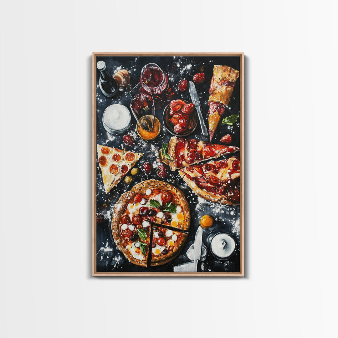 Italian Restaurant Wall Art, Retaurant Decor, Pizza Painting Canvas Pr ...
