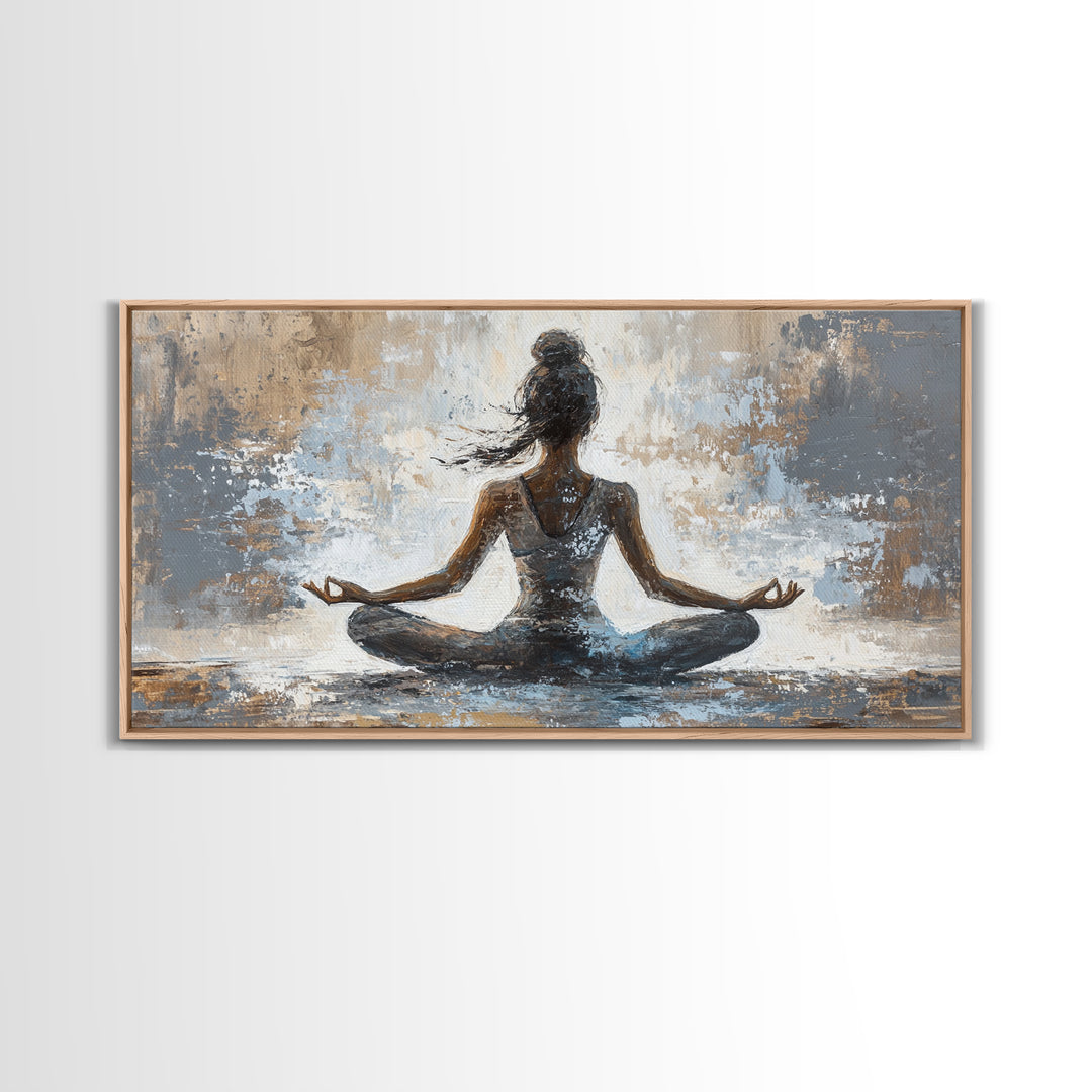 Yoga Pose Canvas Print Zen Abstract Meditation Wall Art Neutral Living ...