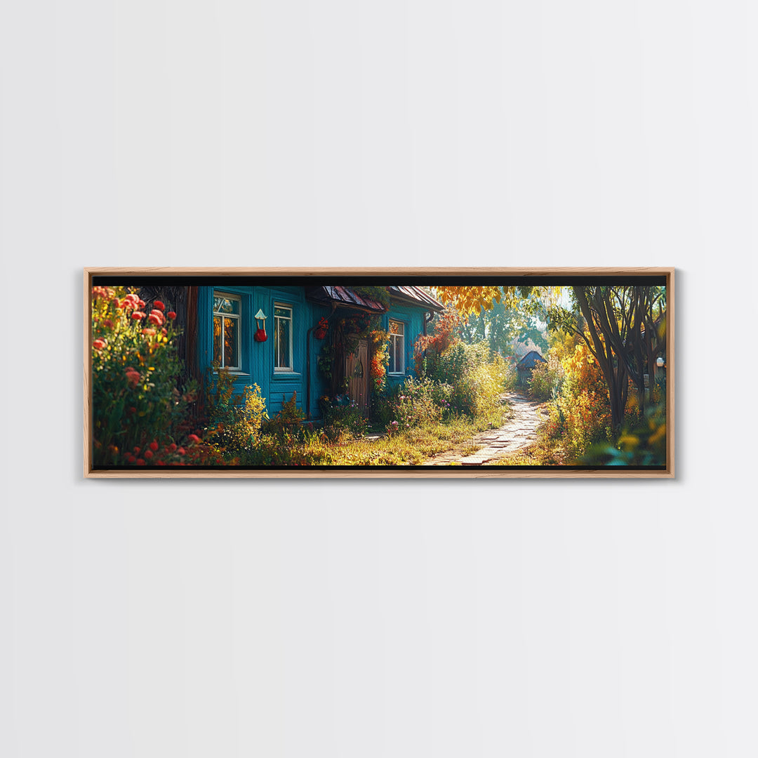Golden Forest Path Canvas Print Cottagecore Wall Art Rustic Landscape ...