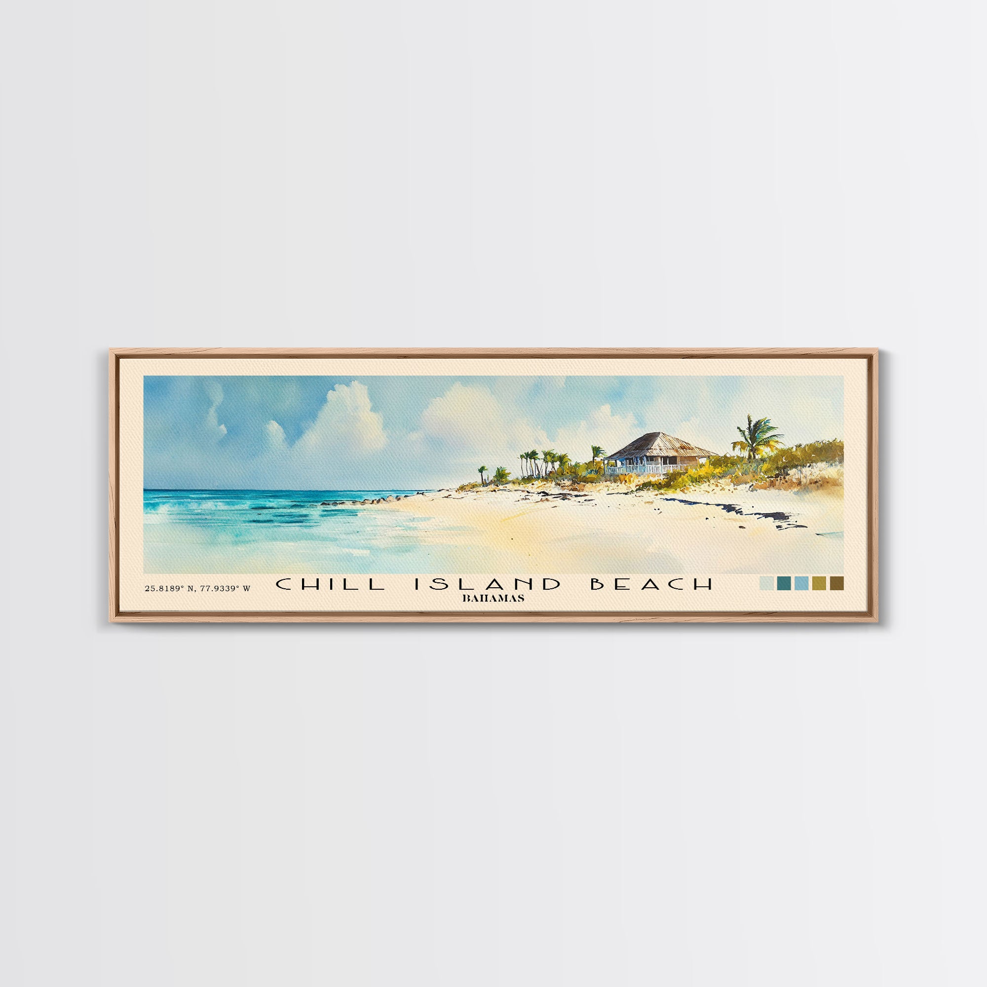 Chill Island Beach, Bahamas Watercolor Beach Print, Vacation Gift, Bah ...