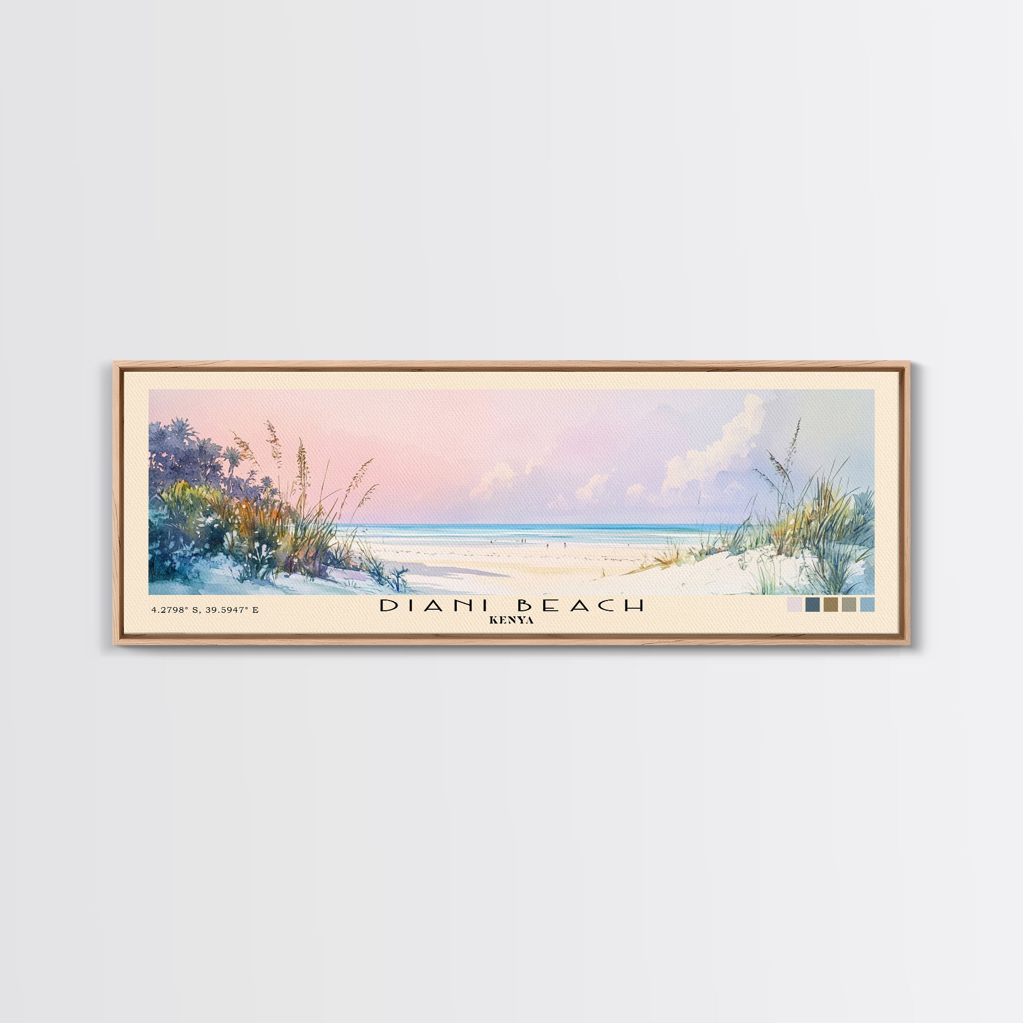 Diani Beach, Kenya Watercolor Beach Print, Vacation Gift, Kenya Wall A ...
