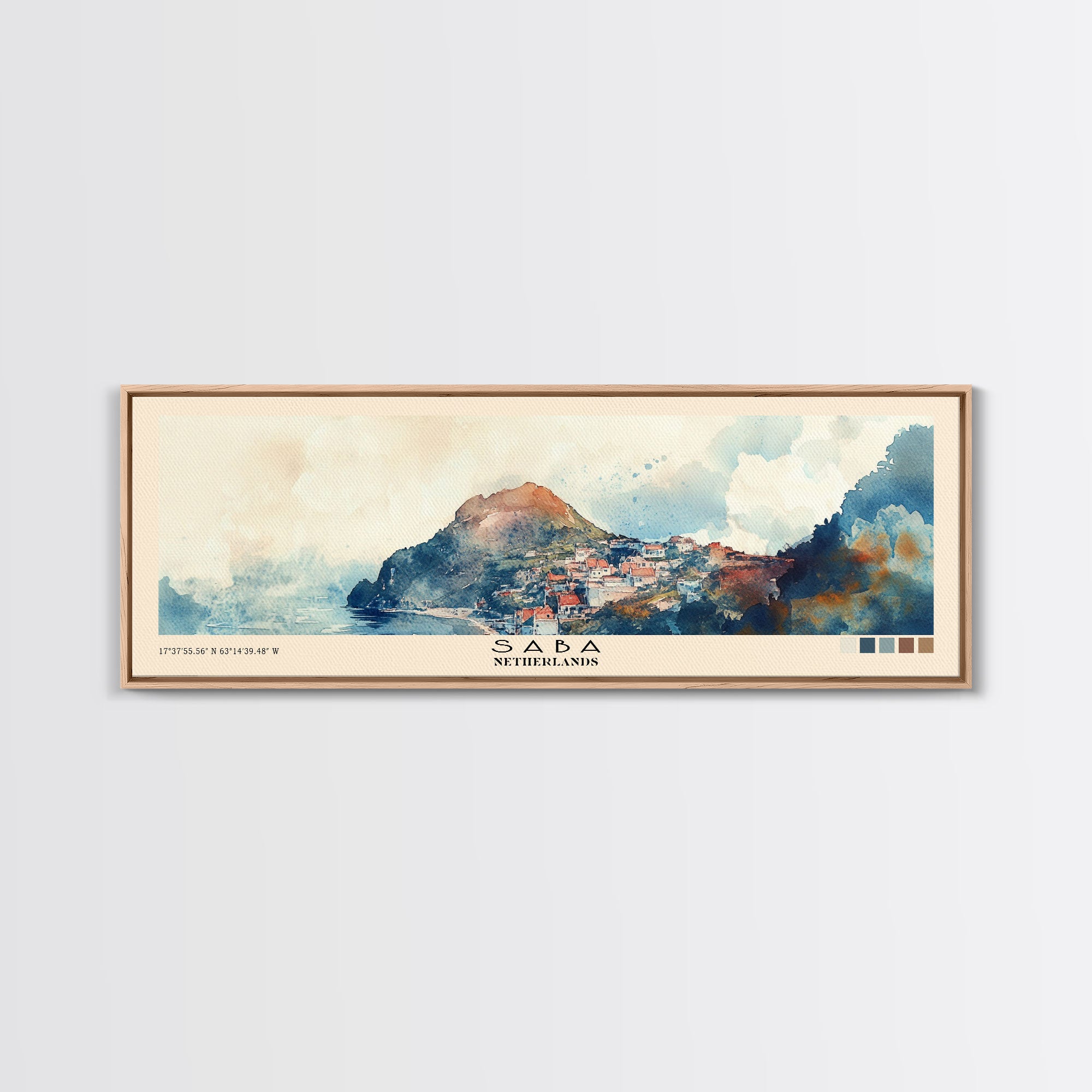 Saba, Netherlands Watercolor Print, Vacation Gift, Netherlands Wall Ar ...