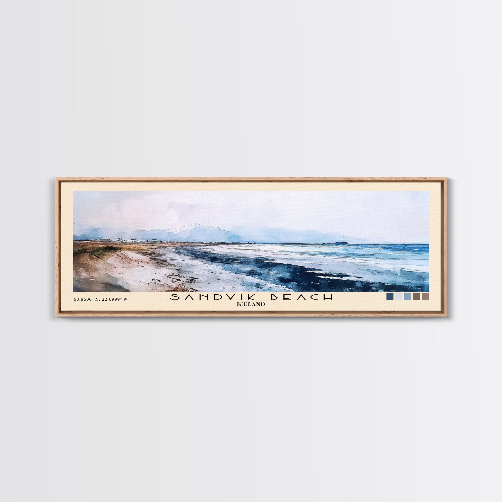 Sandvik Beach, Iceland Watercolor Beach Print, Vacation Gift, Iceland ...